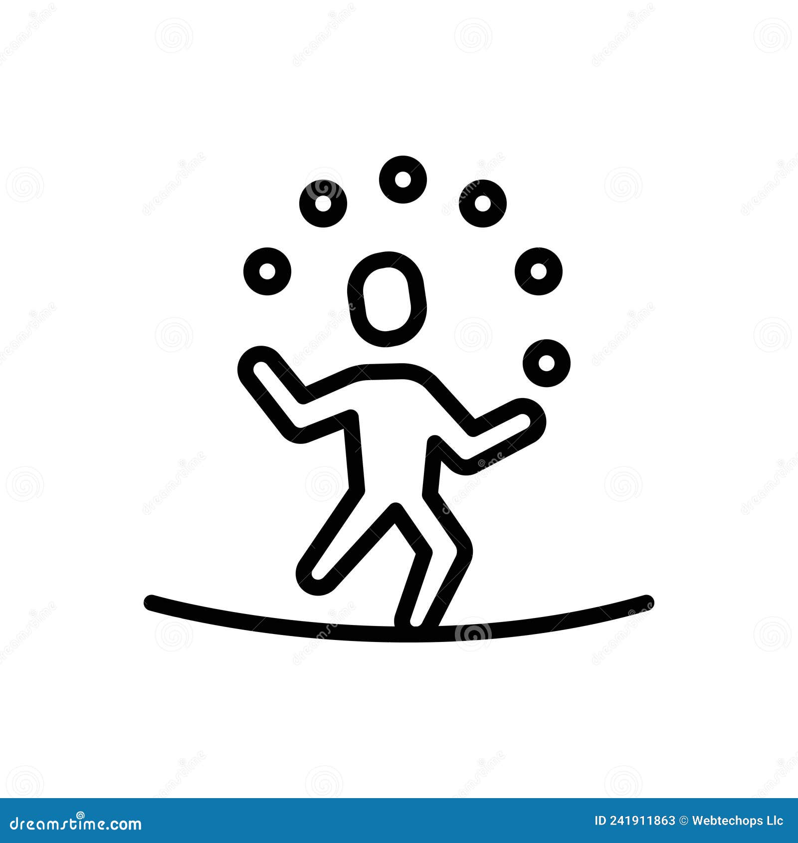 Black Line Icon for Trained, Performing and Prepared Stock Vector ...