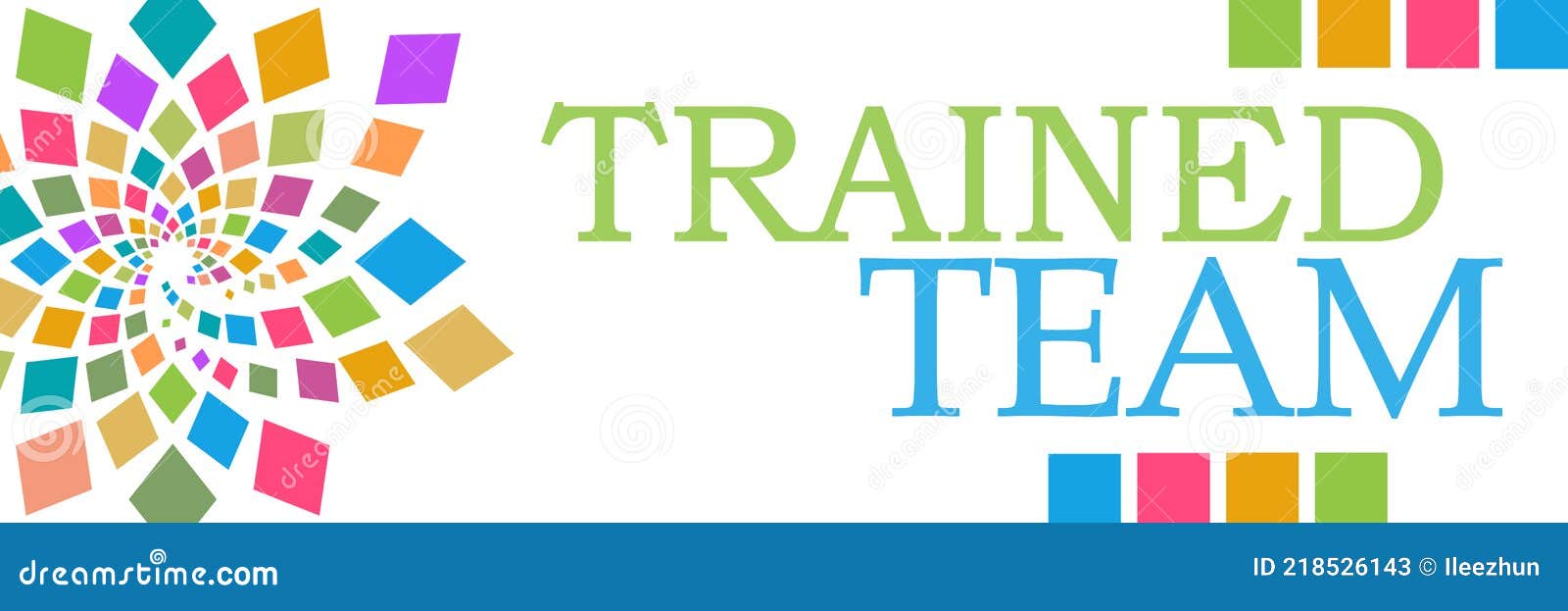 Trained Team Colorful Circular Left Horizontal Stock Illustration ...