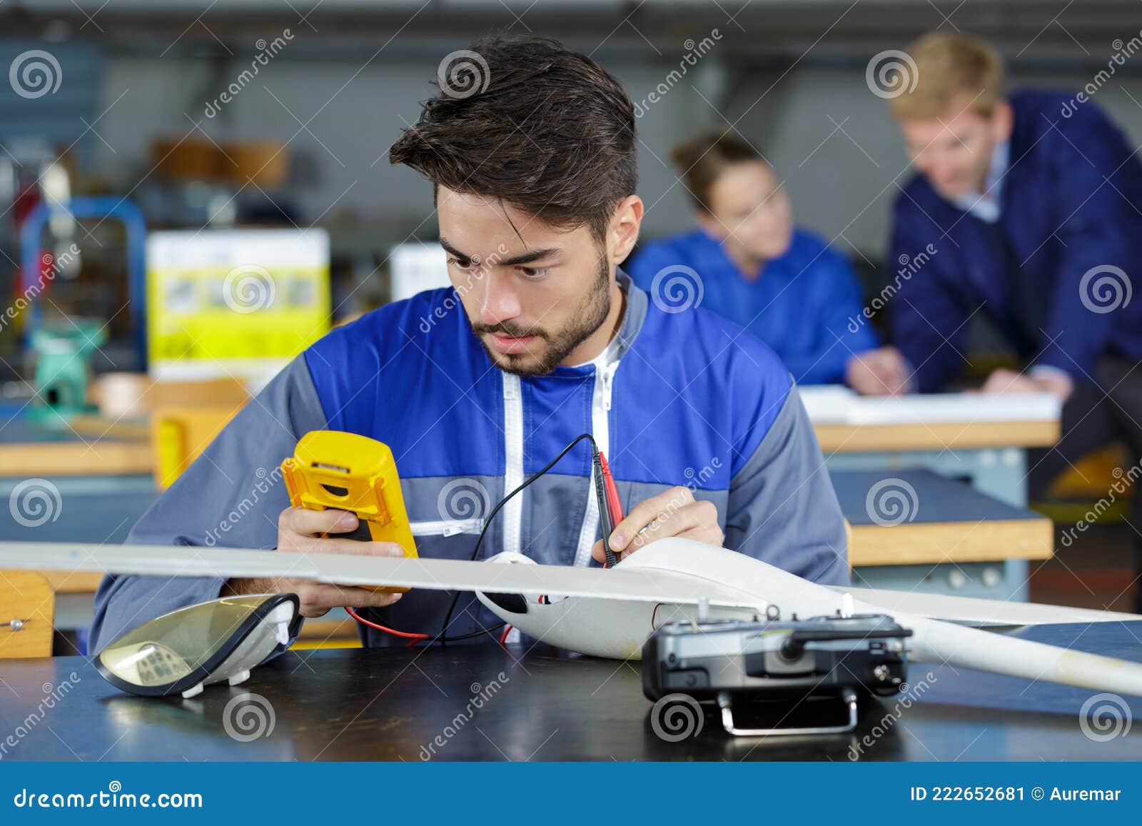 Trainee Aircraft Engineer Using Multimeter Stock Image - Image of ...
