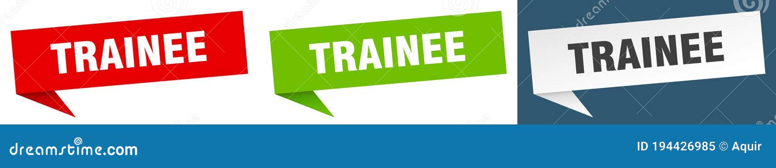 Trainee Banner. Trainee Speech Bubble Label Set Stock Vector ...