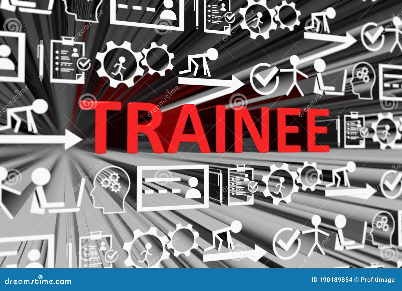 TRAINEE Concept Blurred Background Royalty-Free Illustration ...
