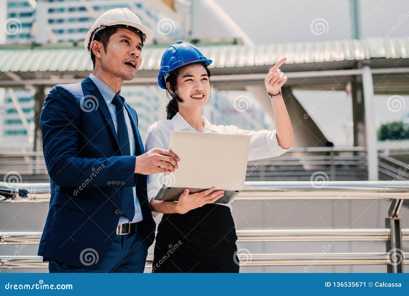 Trainee Engineer Present the Idea To Her Boss Stock Image - Image of ...