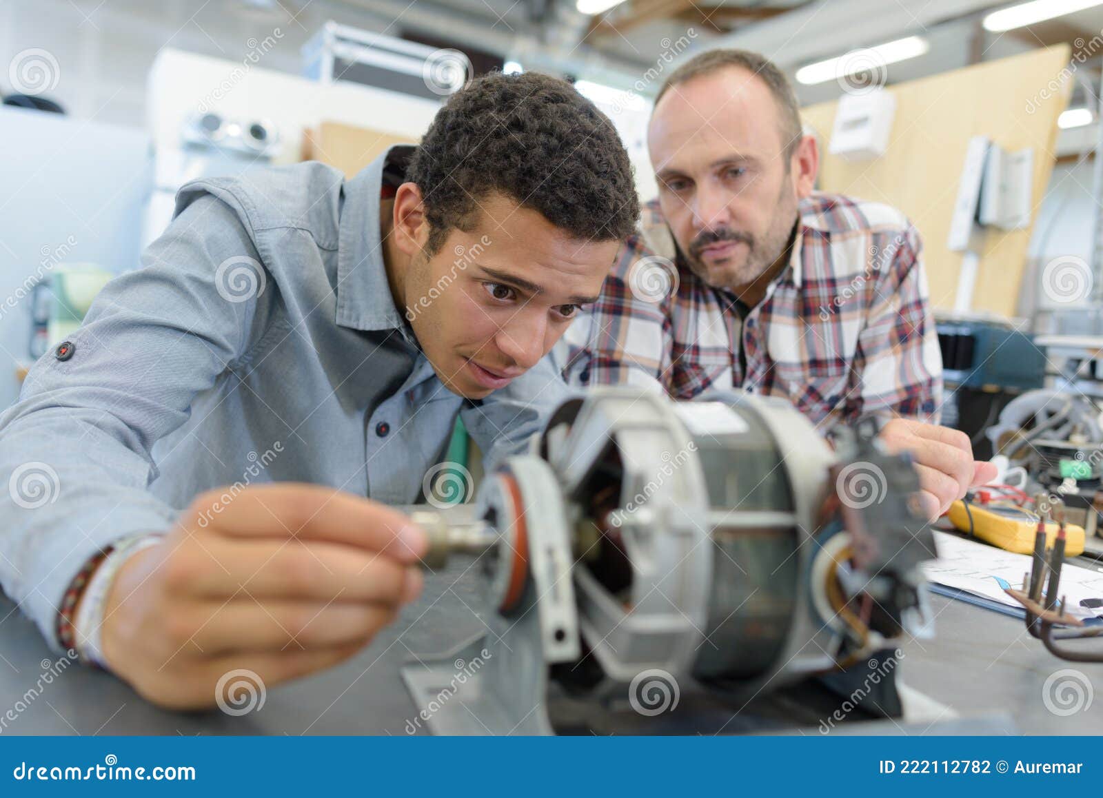 Trainee Engineer Setting Up Rotor Stock Photo - Image of ...