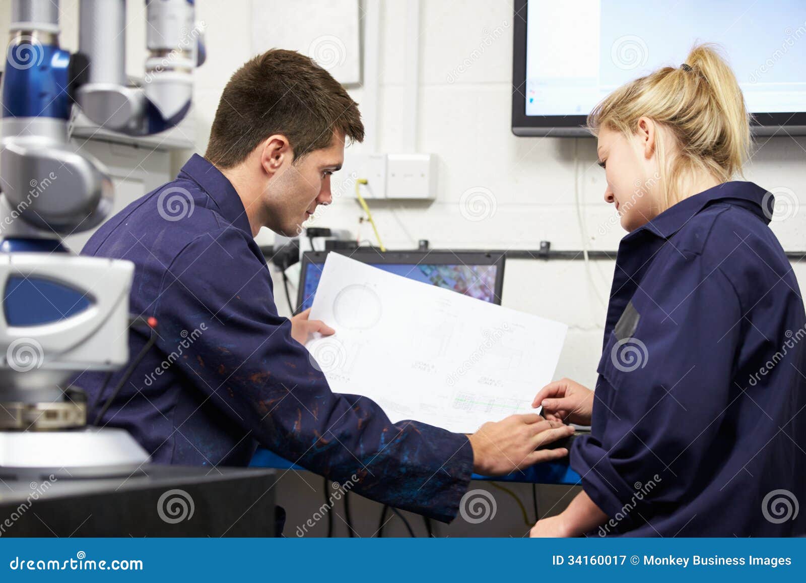 Engineers Studying Guidelines Safety Factory Details Stock Photo ...