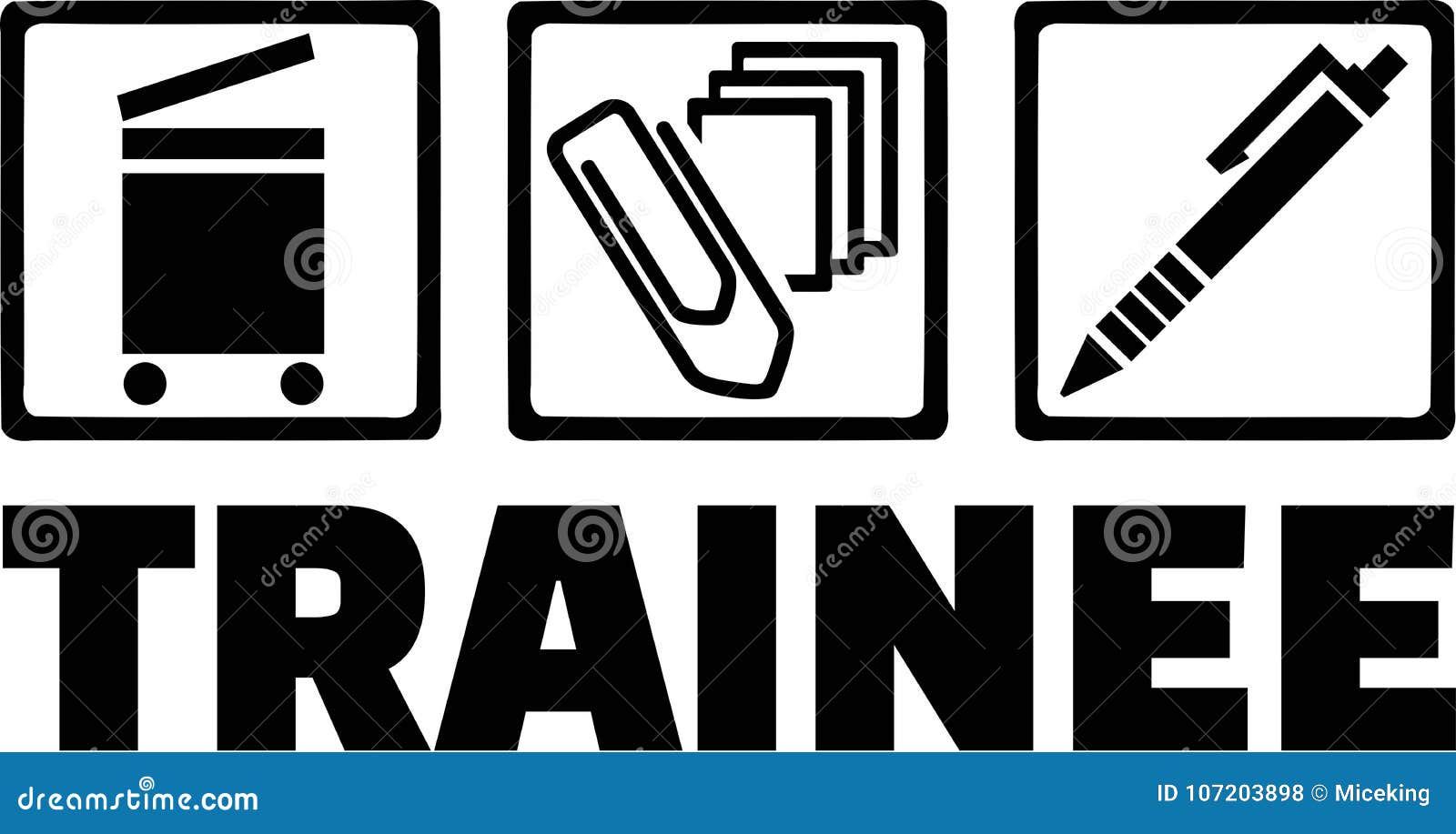 Trainee Intern icons stock vector. Illustration of symbol - 107203898