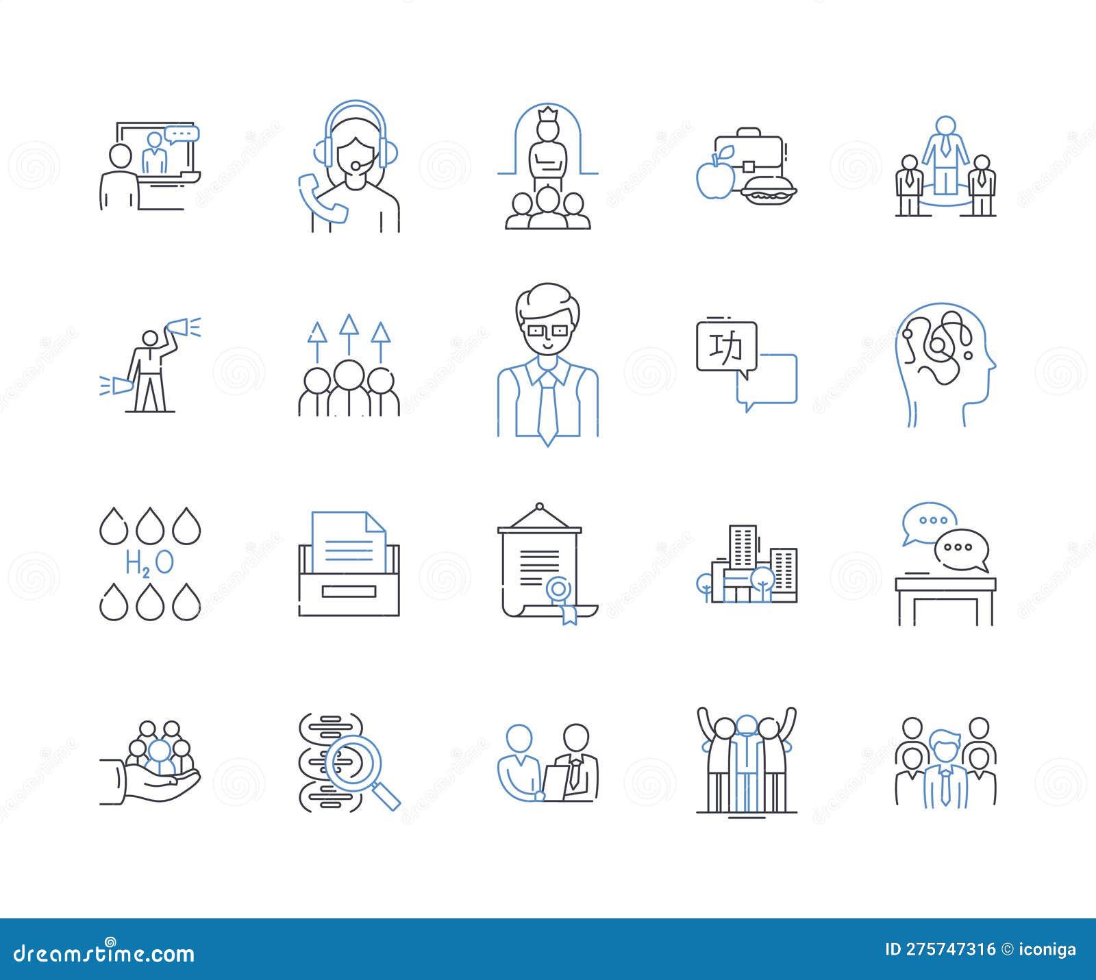 Apprentice Line Icons Collection. Diligence, Learning, Guidance ...