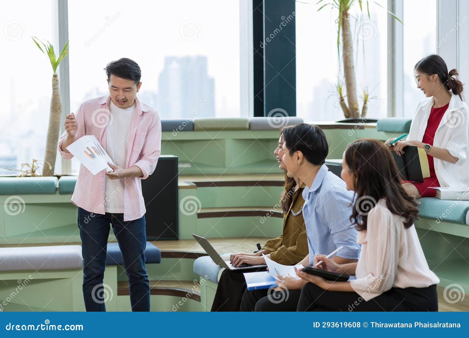 Trainee Teacher Learning How Teach Elementary Students. Meeting Room ...