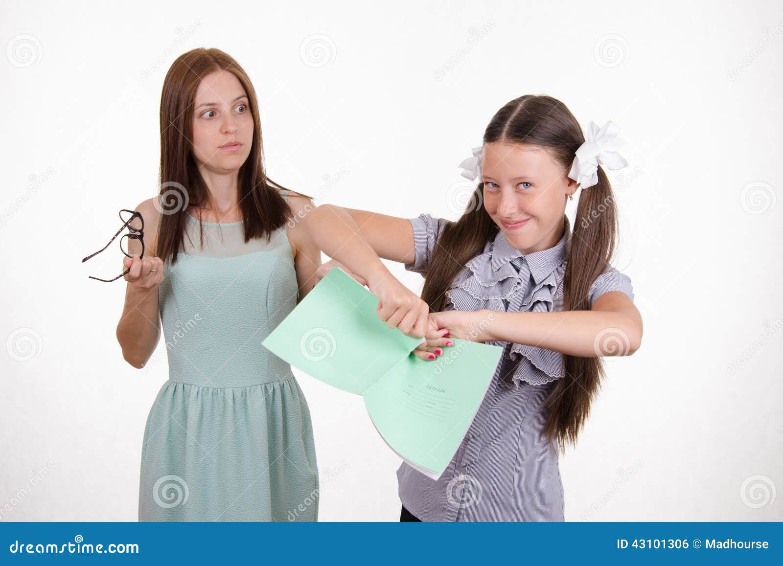 Trainee Tears Notebook in Front of the Teacher Stock Photo - Image of ...