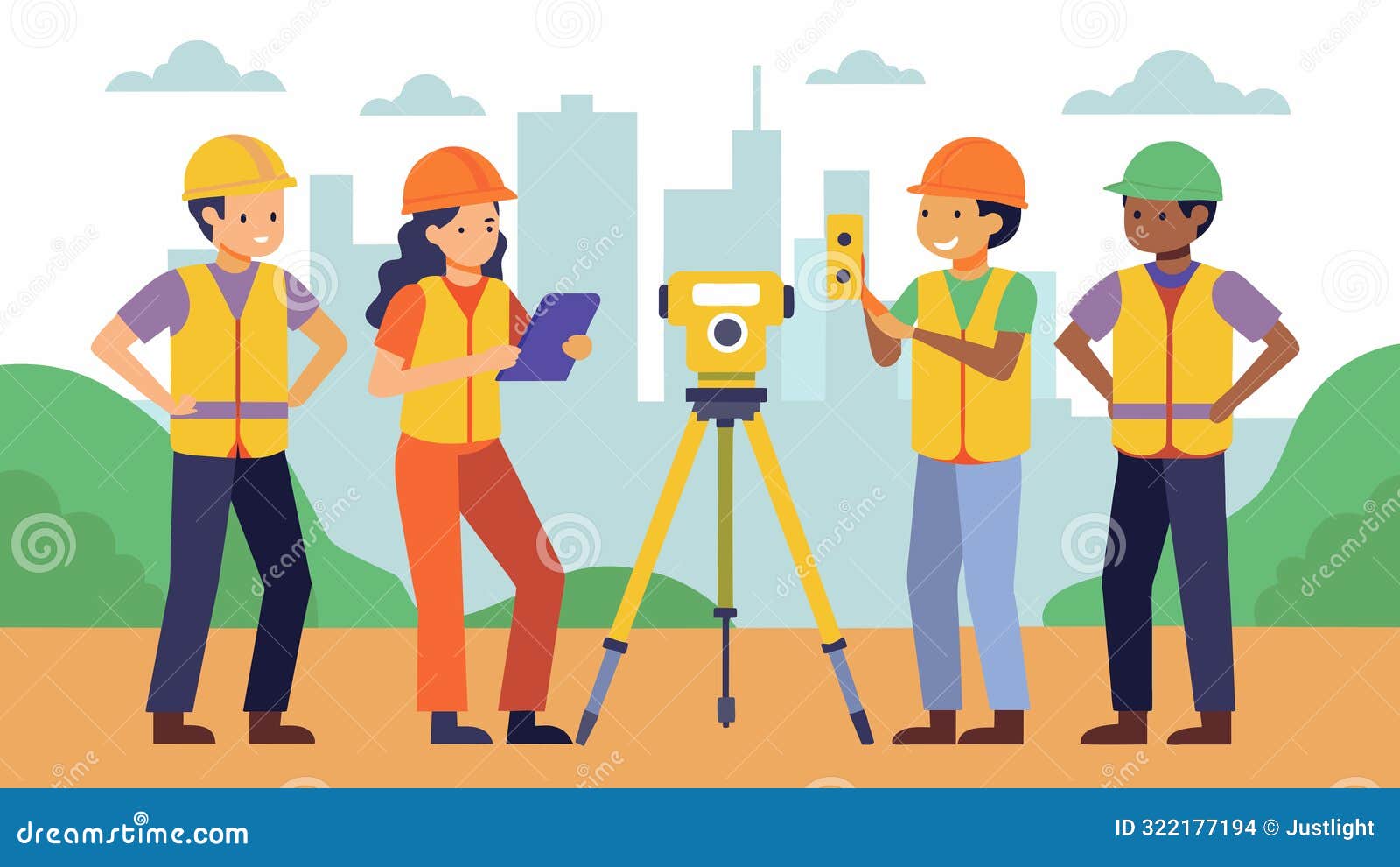 Trainees Learning How To Use Surveying Tools To Ensure Accurate ...