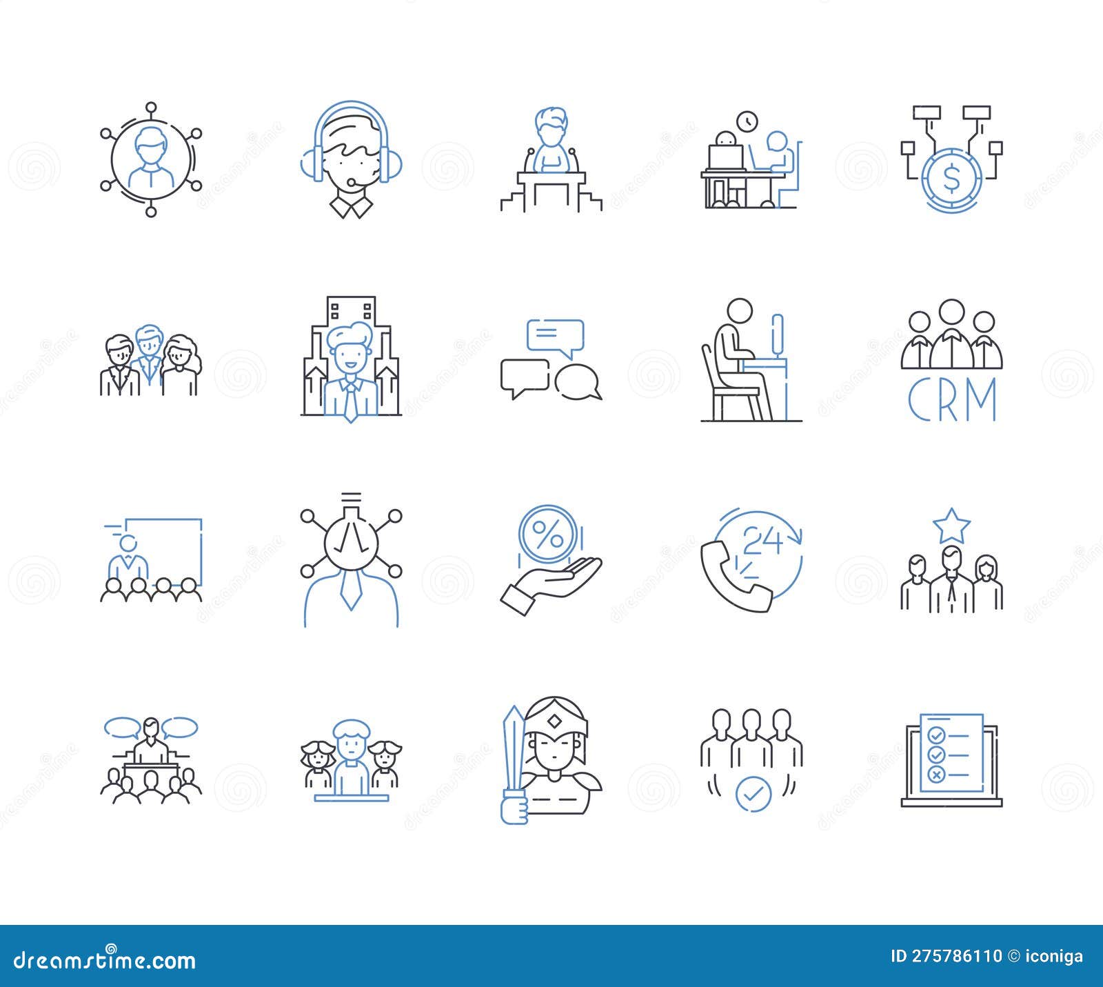 Trainees Line Icons Collection Learners Novices Apprentices Proteges Traineeships Interns