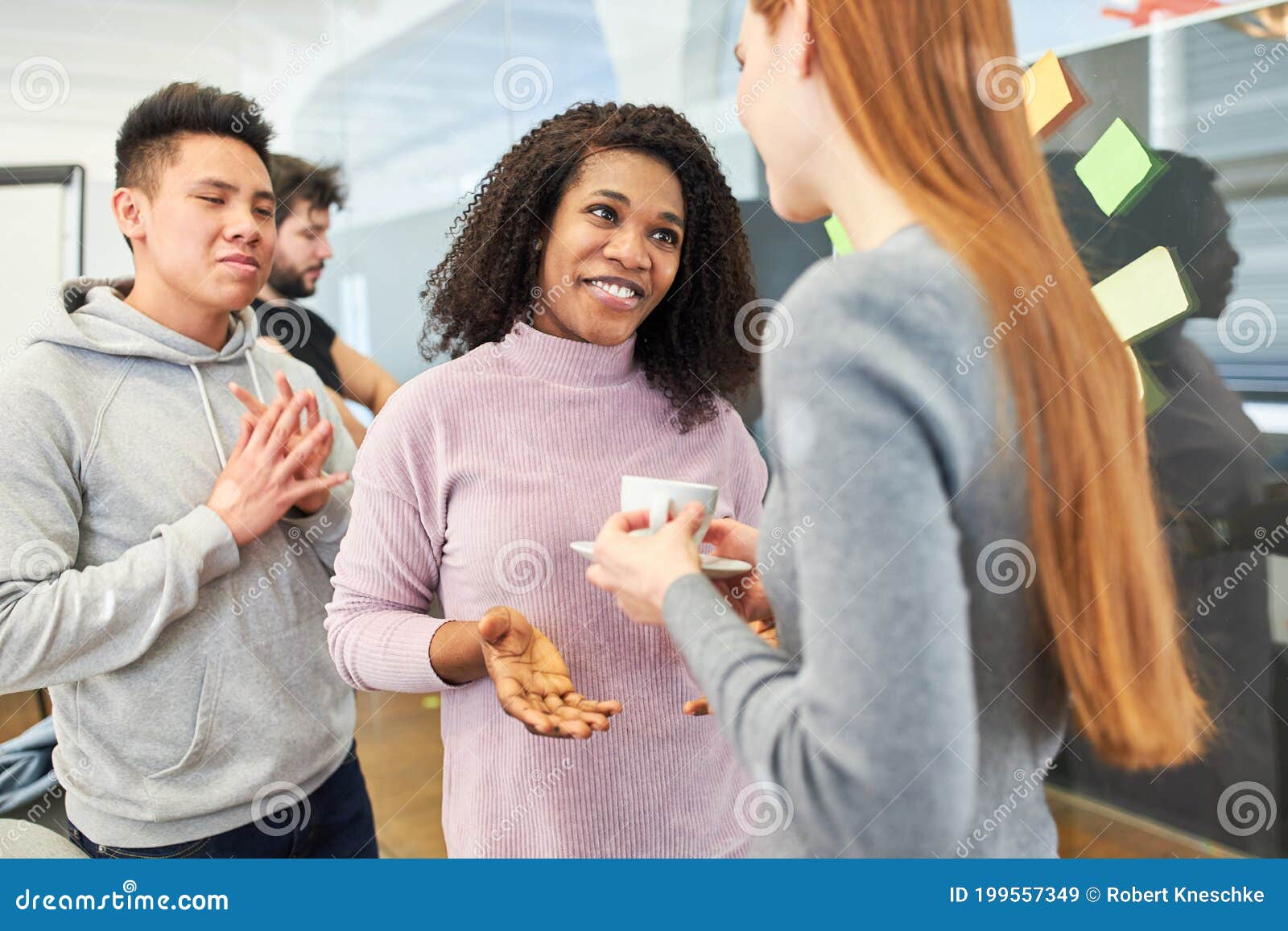 Trainees during a Small Talk in a Coffee Break Stock Image - Image of ...