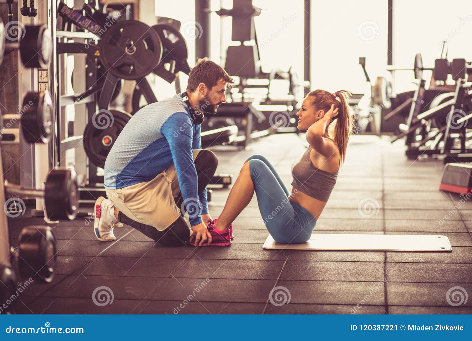 Help in exercise. stock image. Image of instructor, girl - 120387221