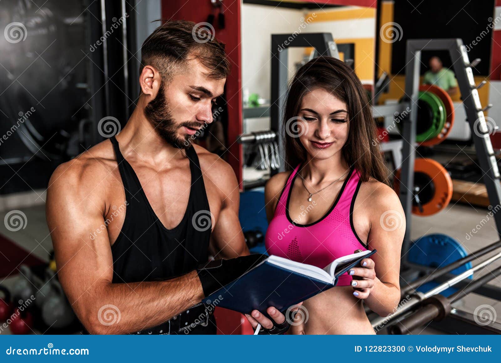 Young Trainer with Beautiful Client Girl Stock Photo - Image of athlete ...