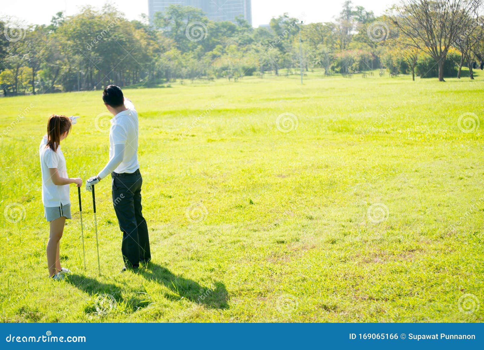 Trainer Golf Tutor Practice for New Golf Player Stock Photo - Image of ...