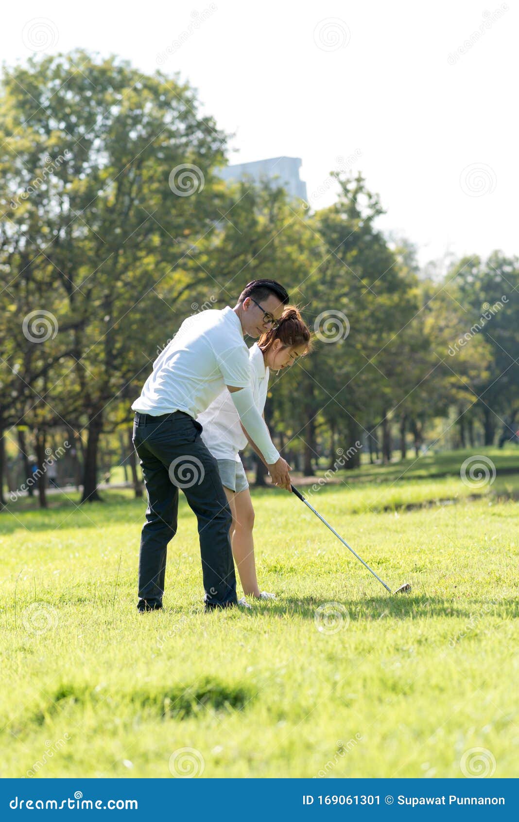 Trainer Golf Tutor Practice for New Golf Player Stock Image - Image of ...