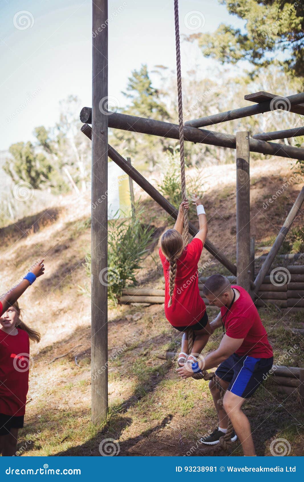 Trainer Instructing a Kid in the Boot Camp Stock Image - Image of child ...