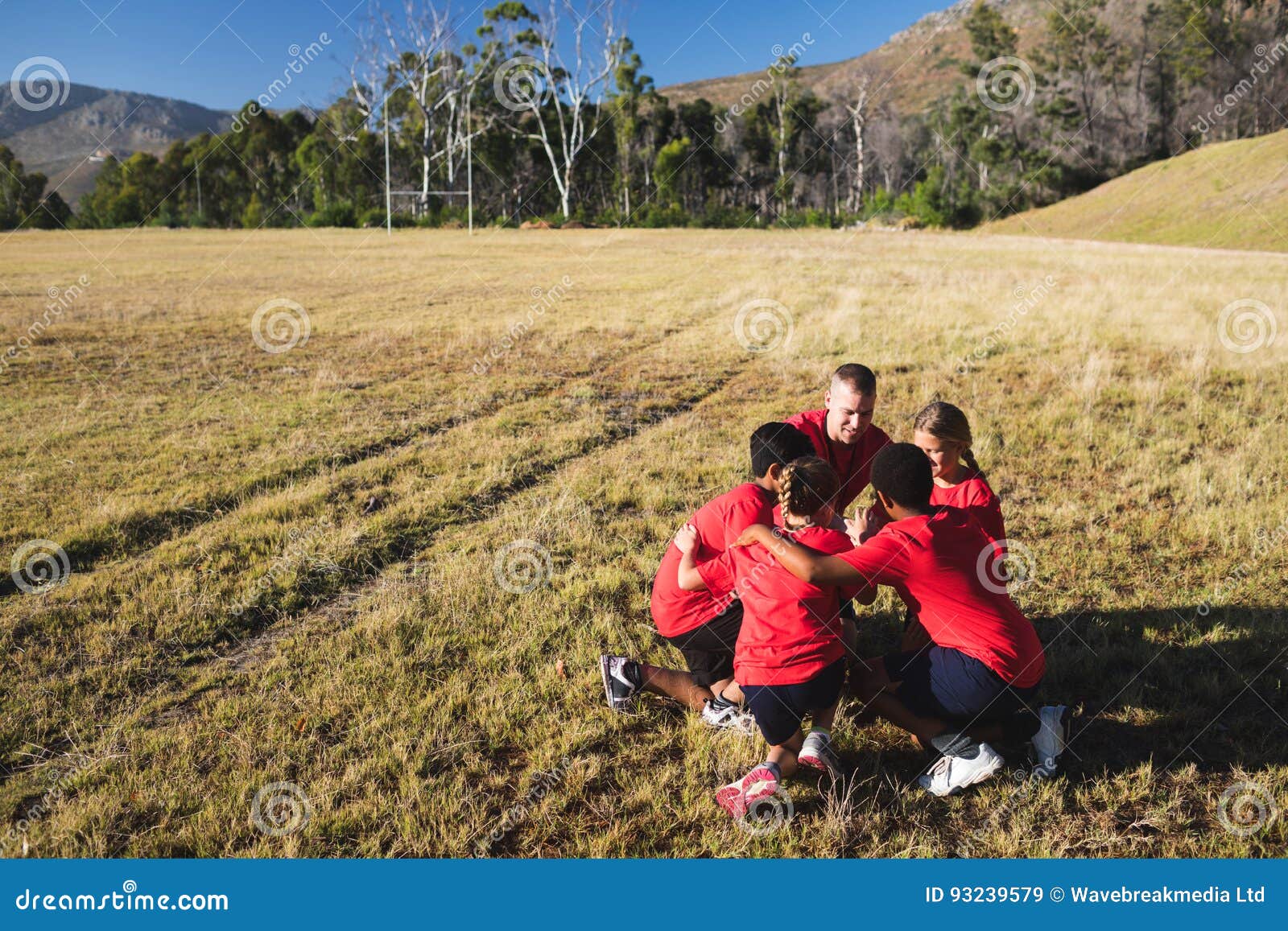 Trainer Instructing Kids in the Boot Camp Stock Image - Image of black ...