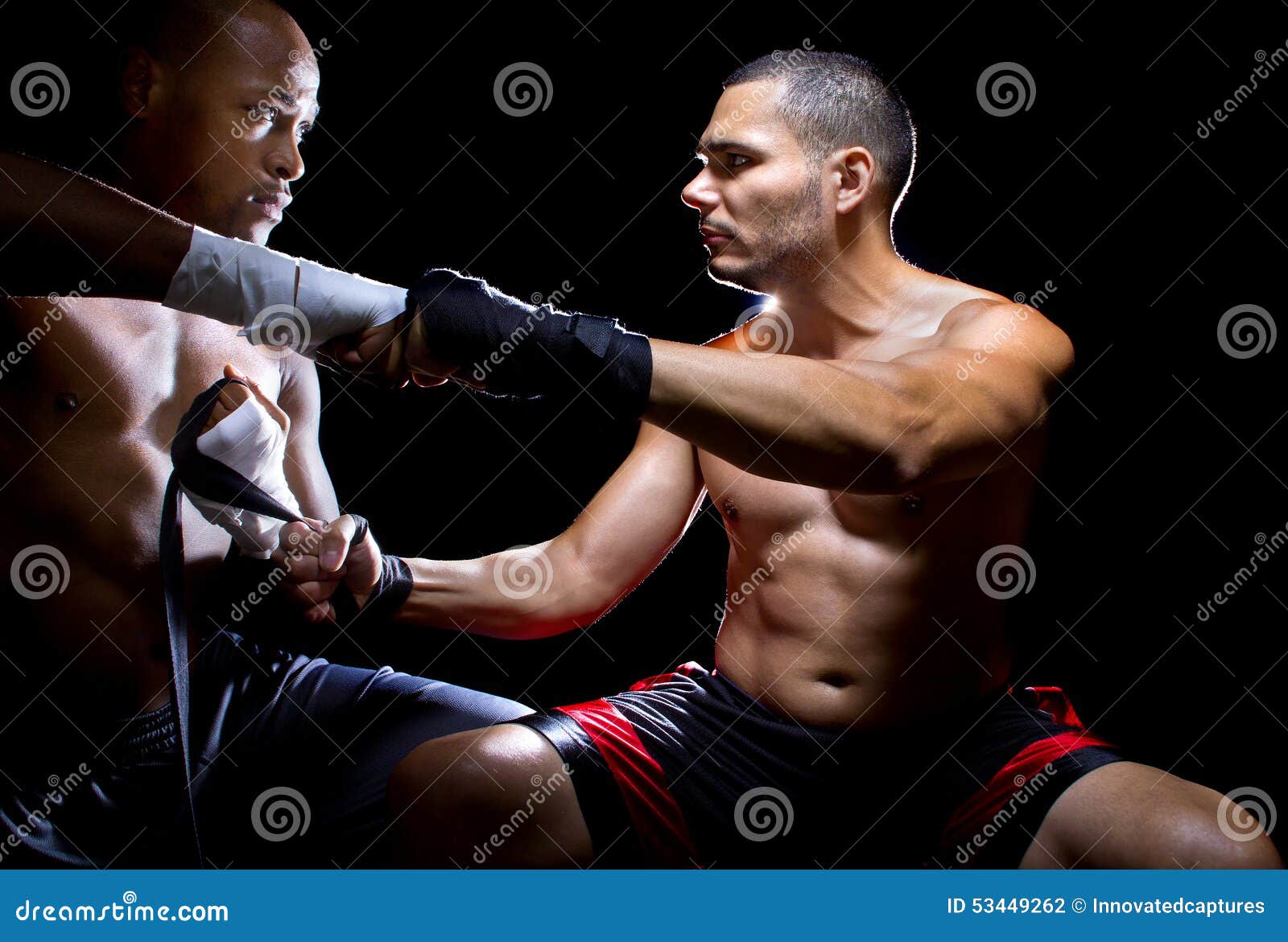 Trainer Motivating Fighter stock photo. Image of intensity - 53449262