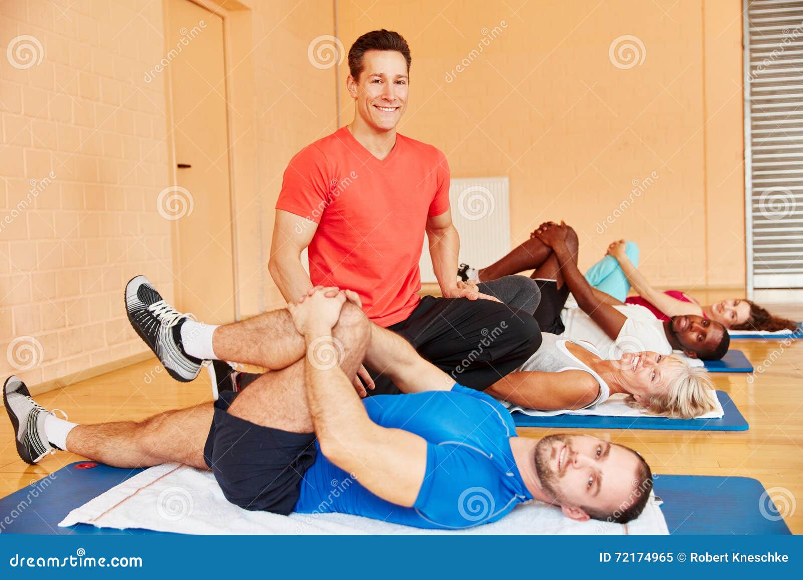 Trainer and People during Rehab Class Stock Image - Image of knee ...