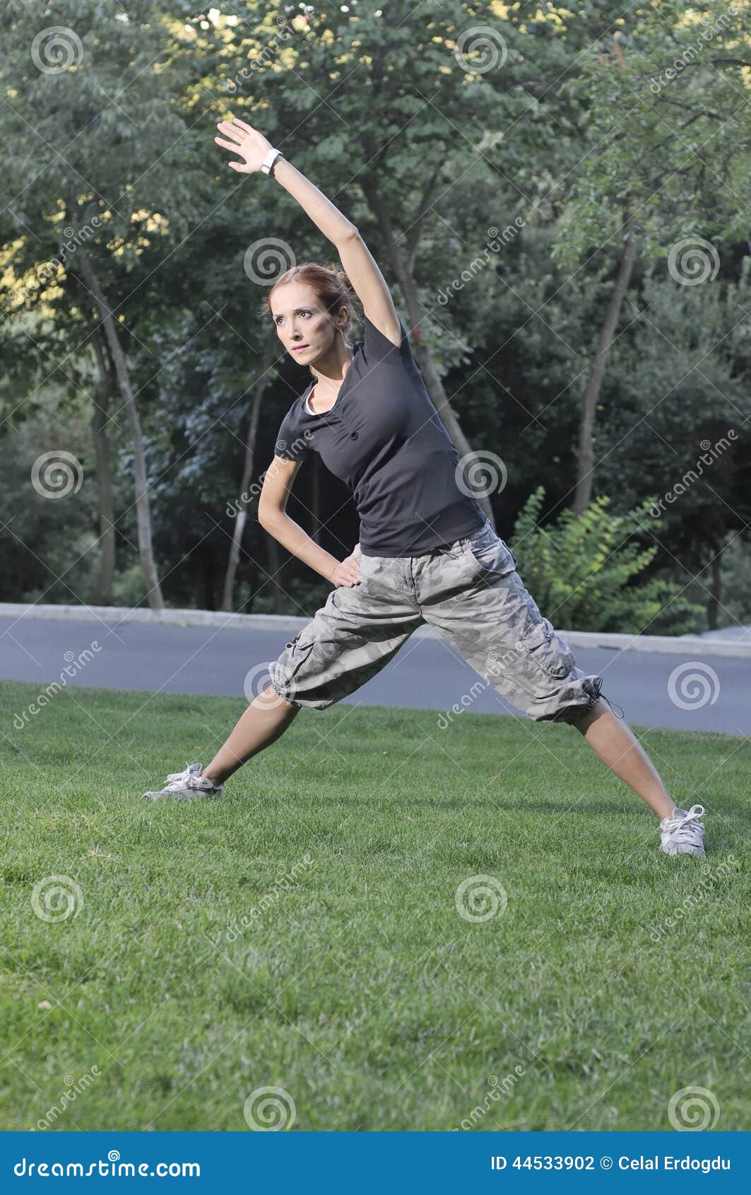 Trainer Stretching in Forest Nature Stock Photo - Image of healthy ...