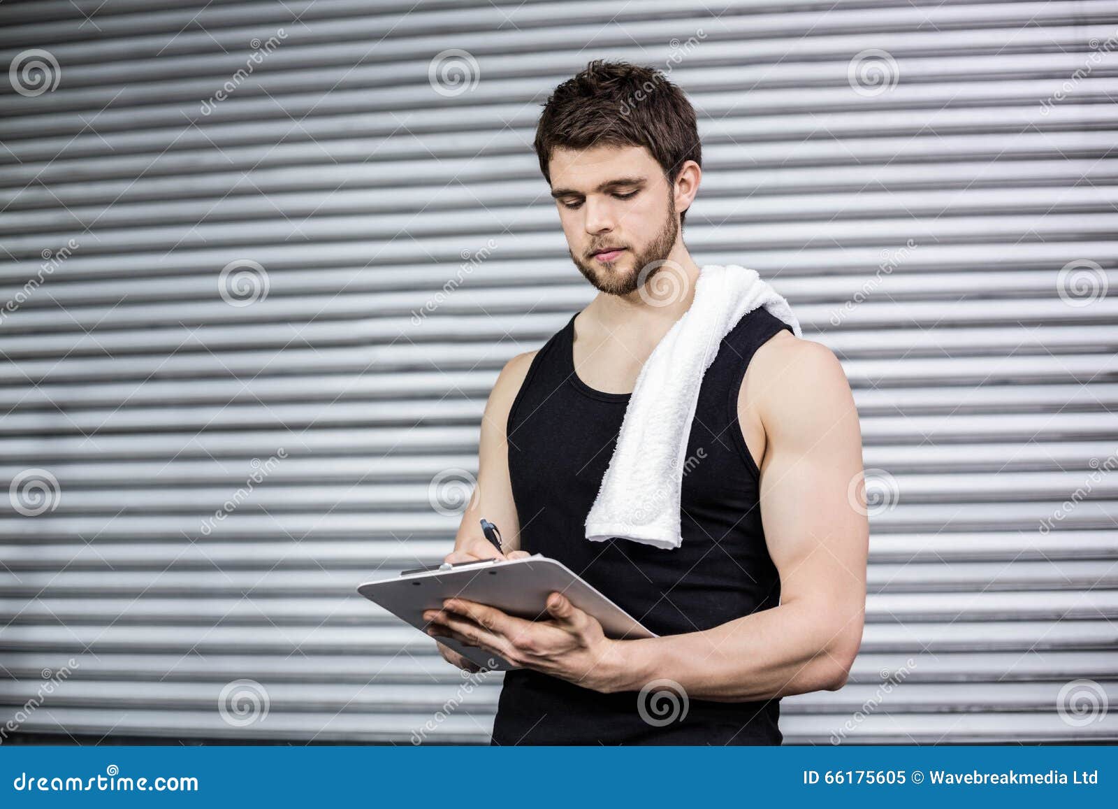 Trainer Taking Notes at Crossfit Gym Stock Image - Image of fitness ...