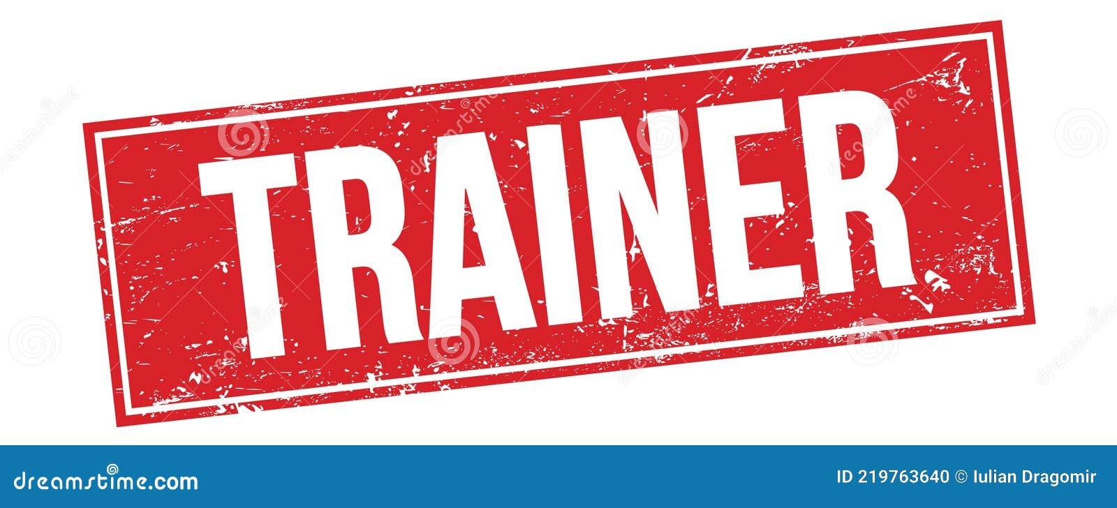 TRAINER Text on Red Grungy Rectangle Stamp Stock Illustration ...