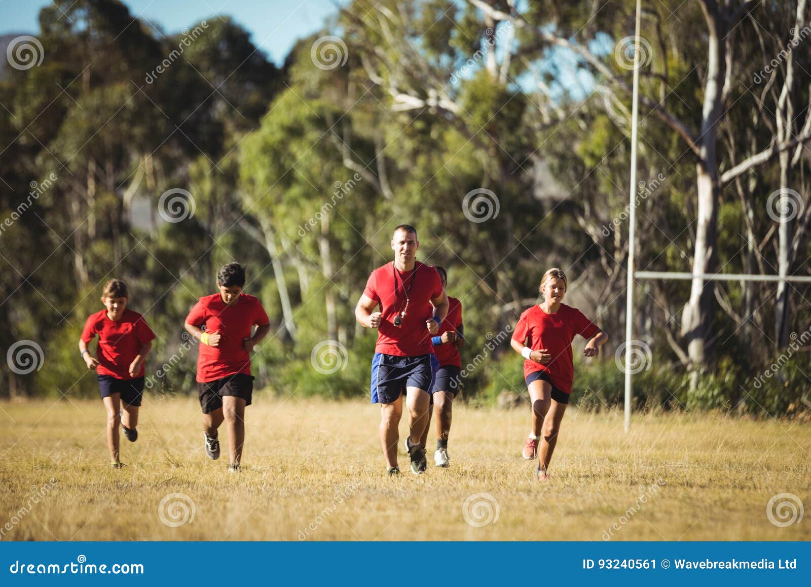 Trainer Training Kids in the Boot Camp Stock Image - Image of ...