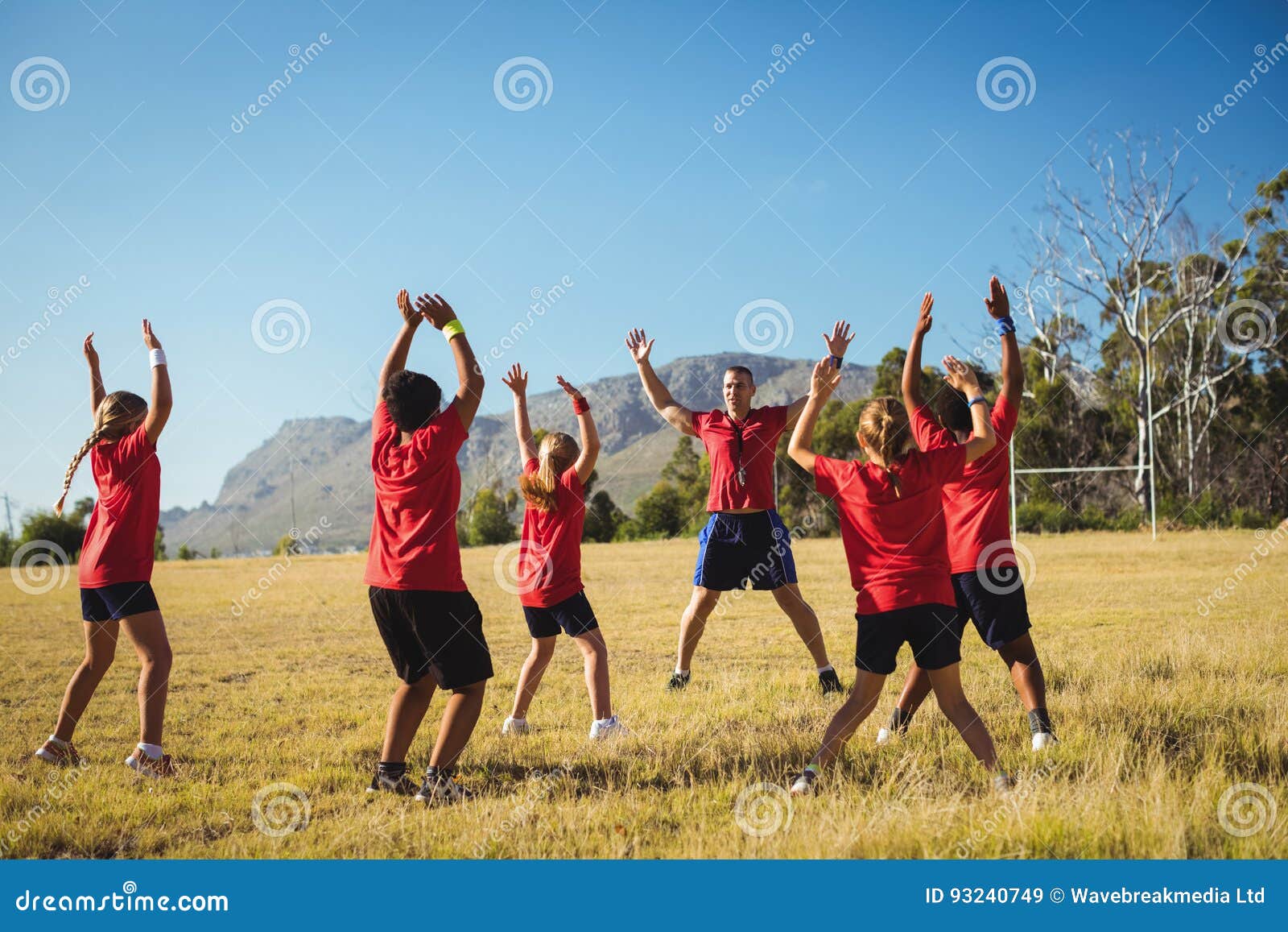 Trainer Training Kids in the Boot Camp Stock Image - Image of childhood ...