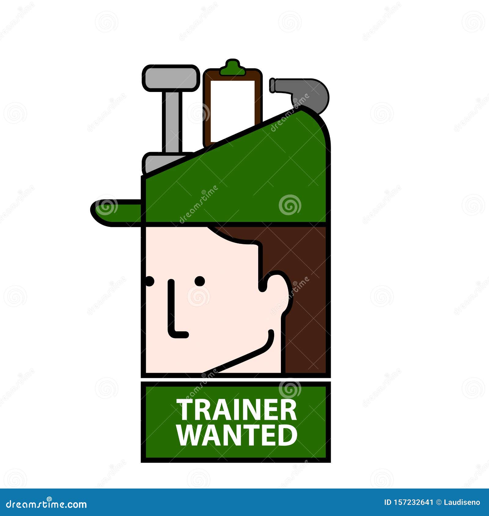 Trainer Wanted Avatar Image Stock Vector - Illustration of resource ...
