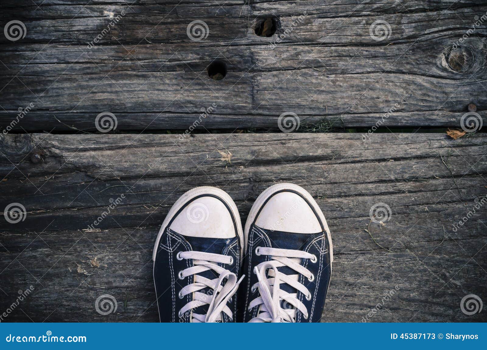 Trainers On Wood Floor. Royalty-Free Stock Photography | CartoonDealer ...