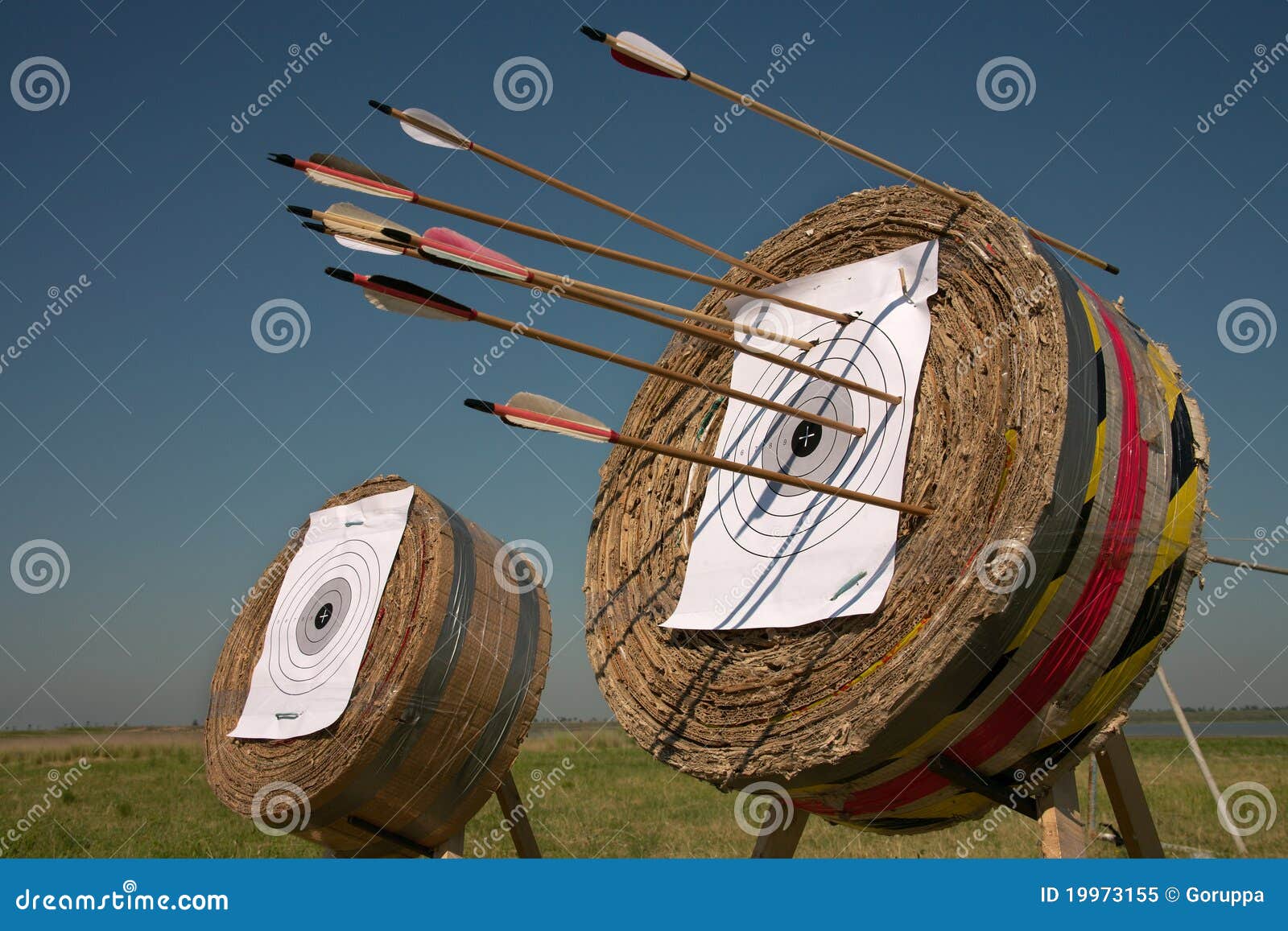 Training in Archery on Open Air. Stock Image - Image of score, sport ...