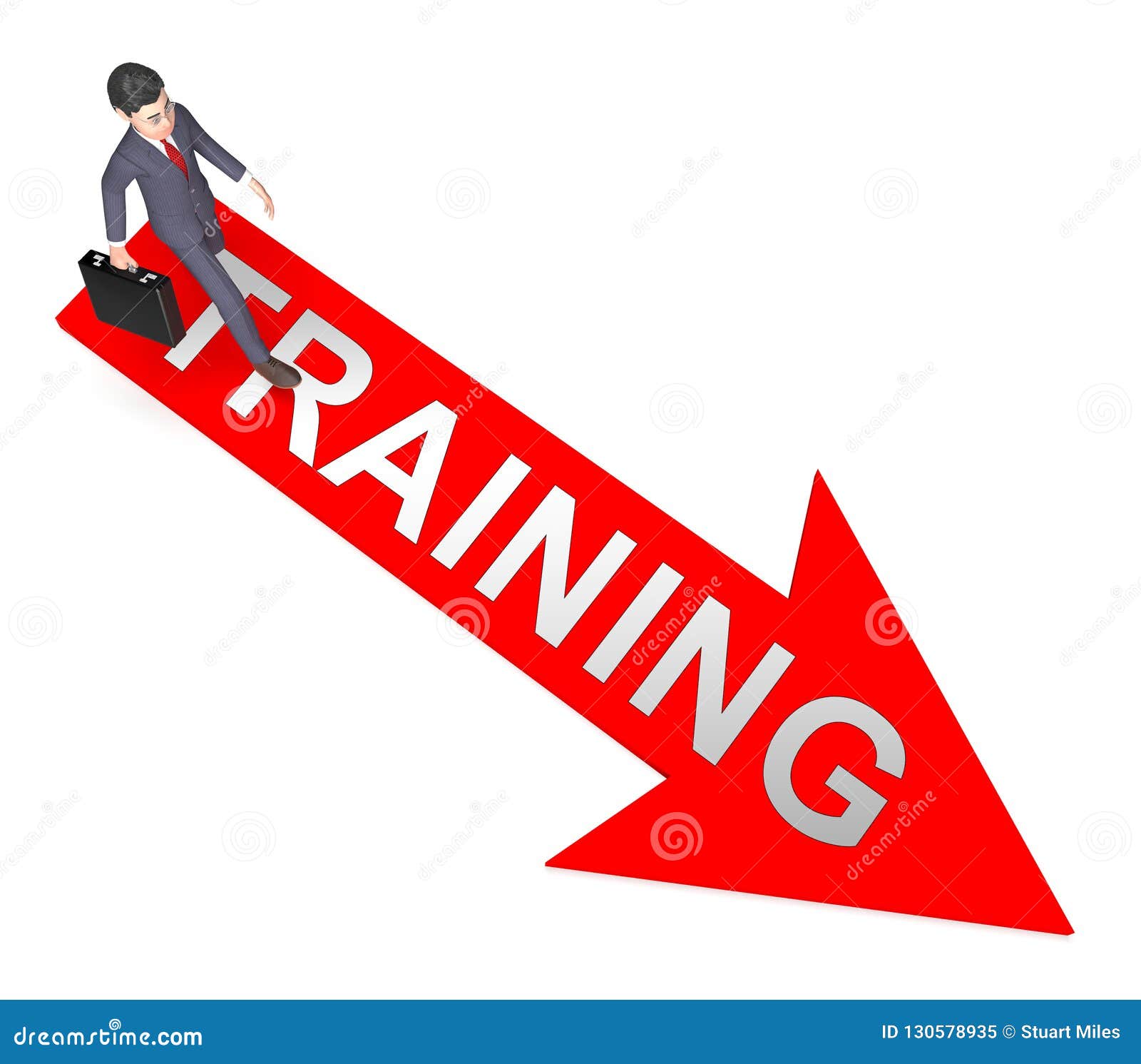 Training Arrow Represents Folders Correspondence 3d Rendering Stock ...
