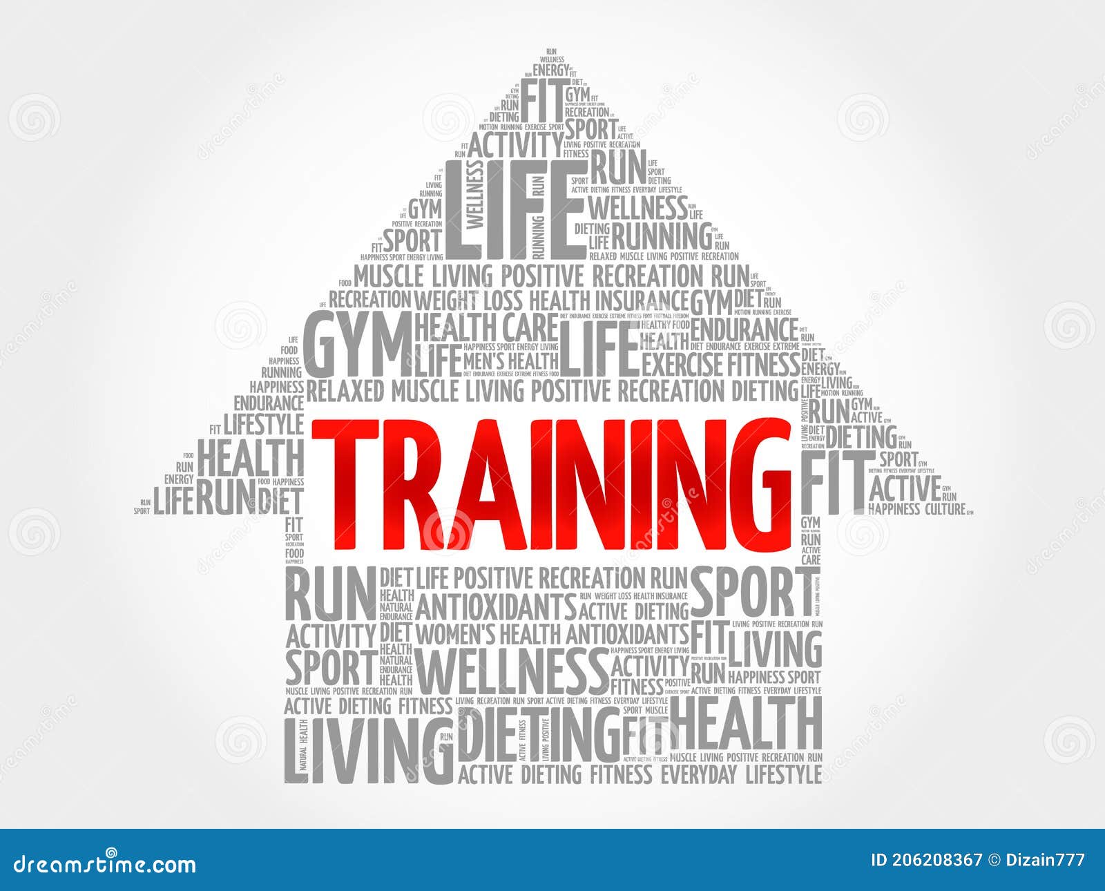 TRAINING arrow word cloud stock illustration. Illustration of nutrition ...