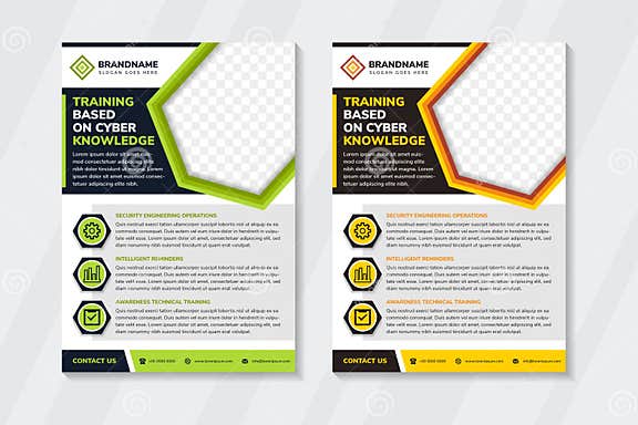 Training Based on Cyber Knowledge Flyer Design Template Stock Vector ...
