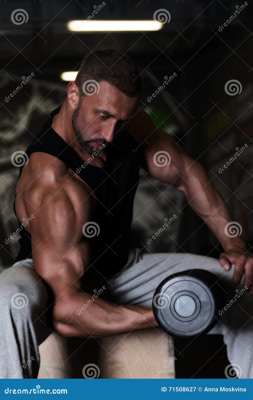Training Bodybuilder Strong Man Arm Workout Stock Image - Image of ...