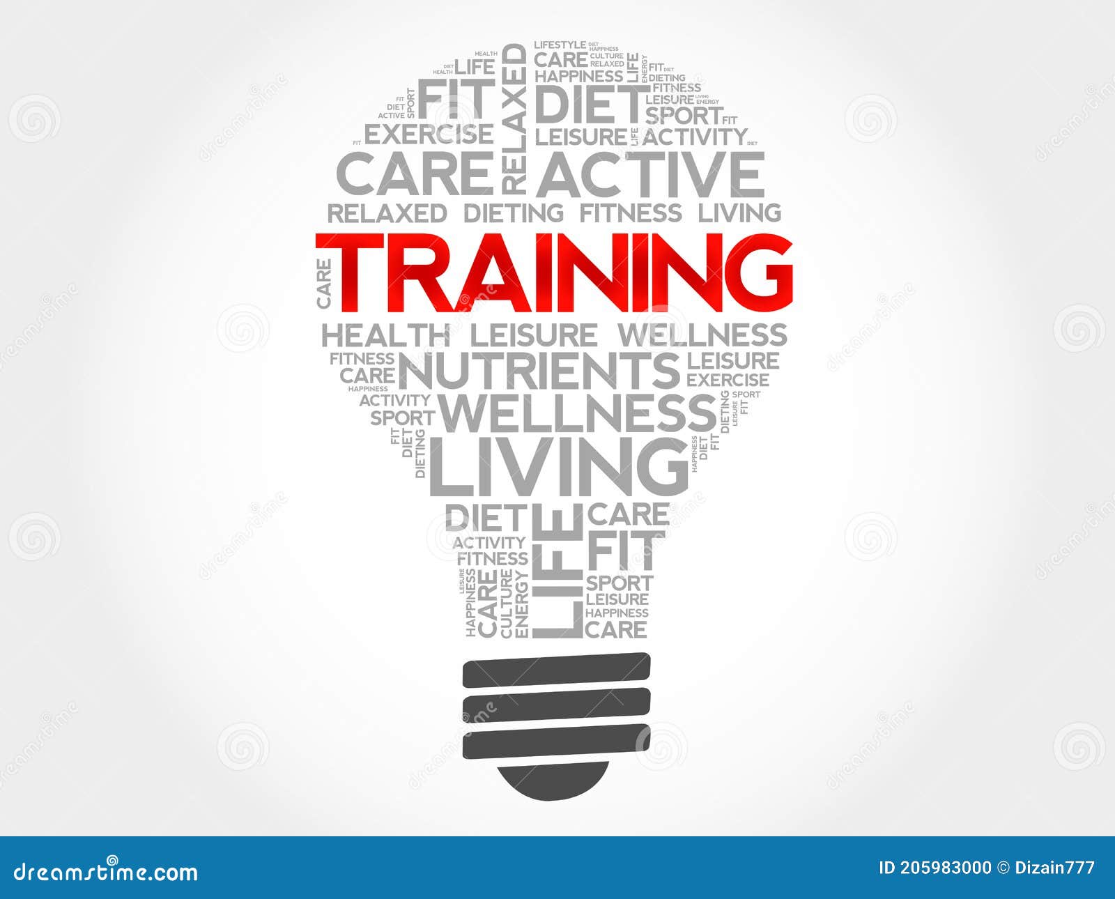 TRAINING bulb word cloud stock illustration. Illustration of positive ...