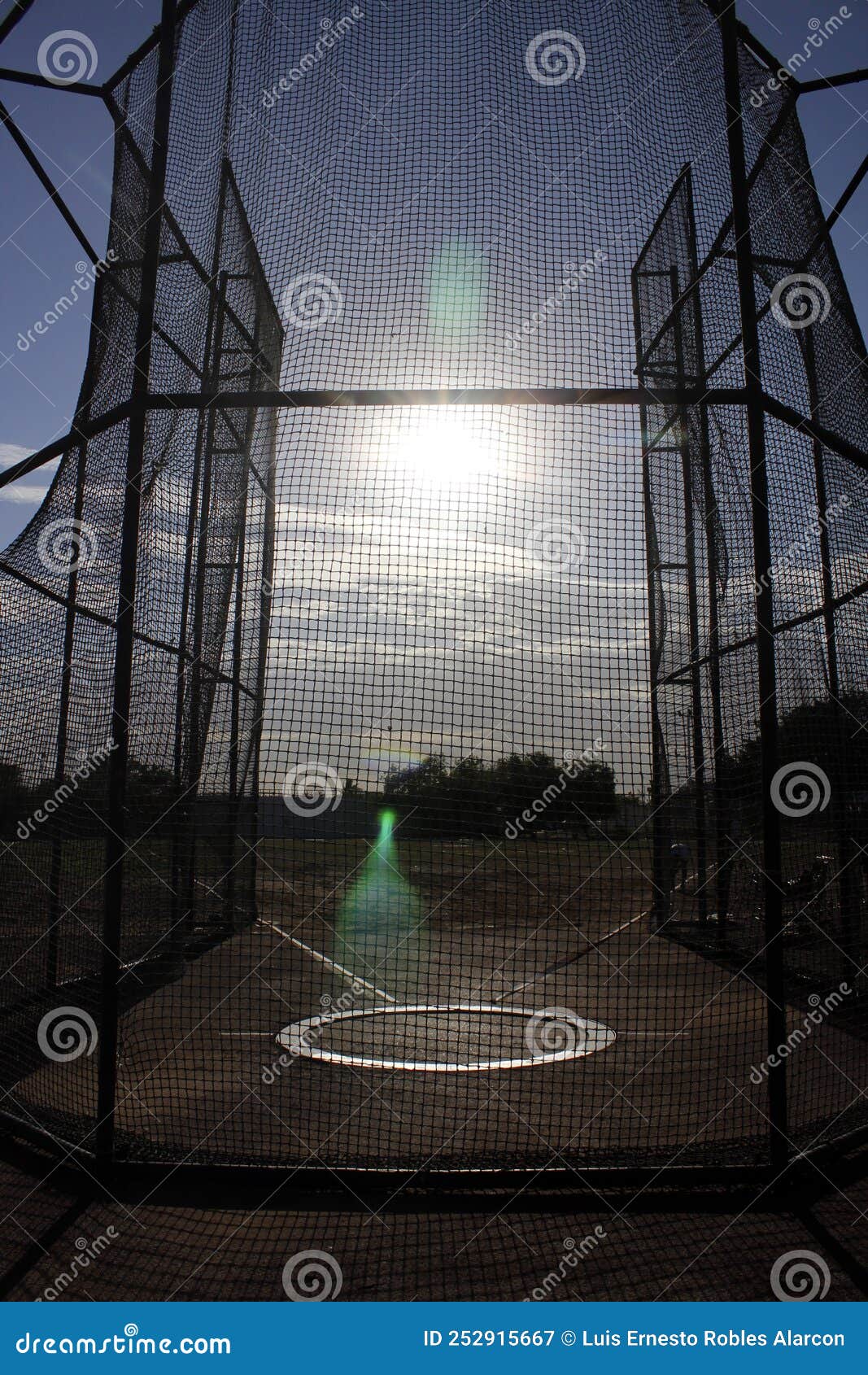 Training Cage for Athletics Competitions Stock Image - Image of launch ...