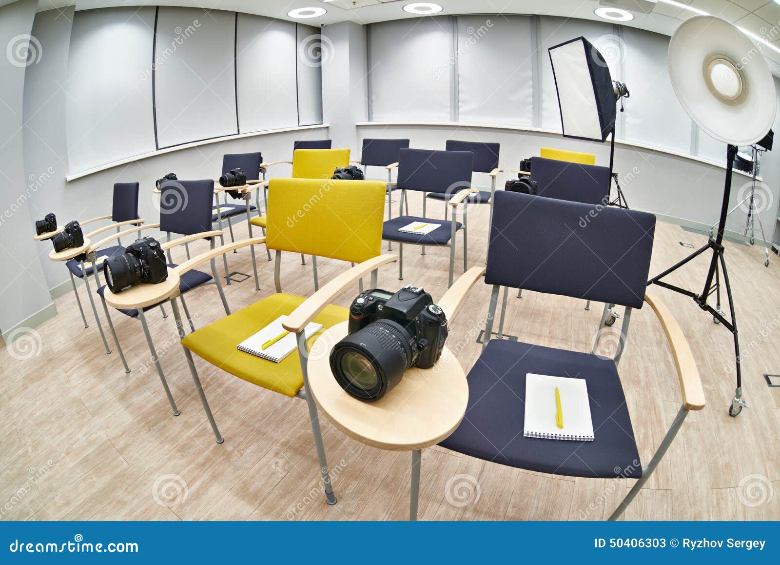Training Class in Photography School Stock Image - Image of gray ...