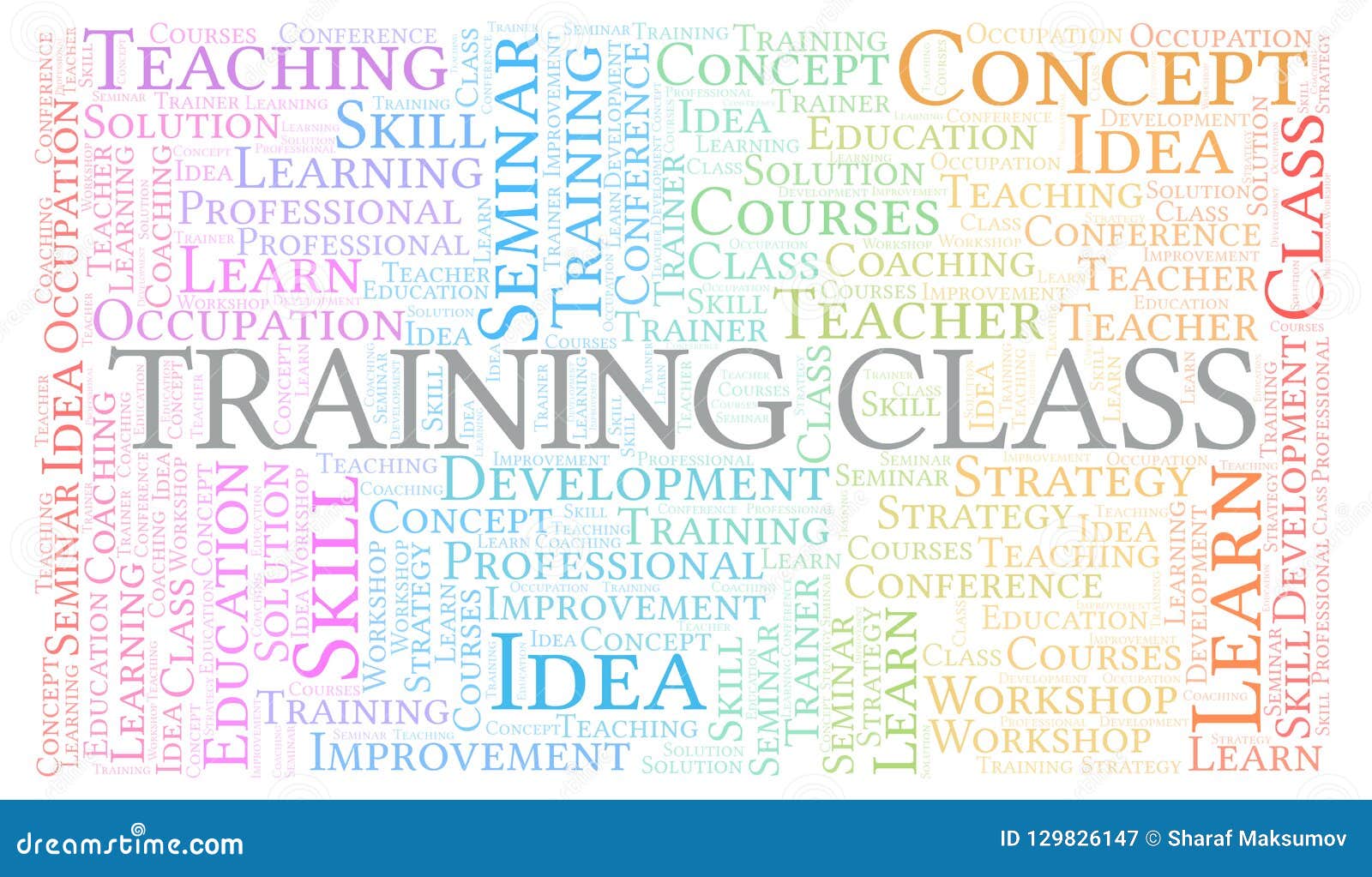 Training Class word cloud. stock illustration. Illustration of teaching ...