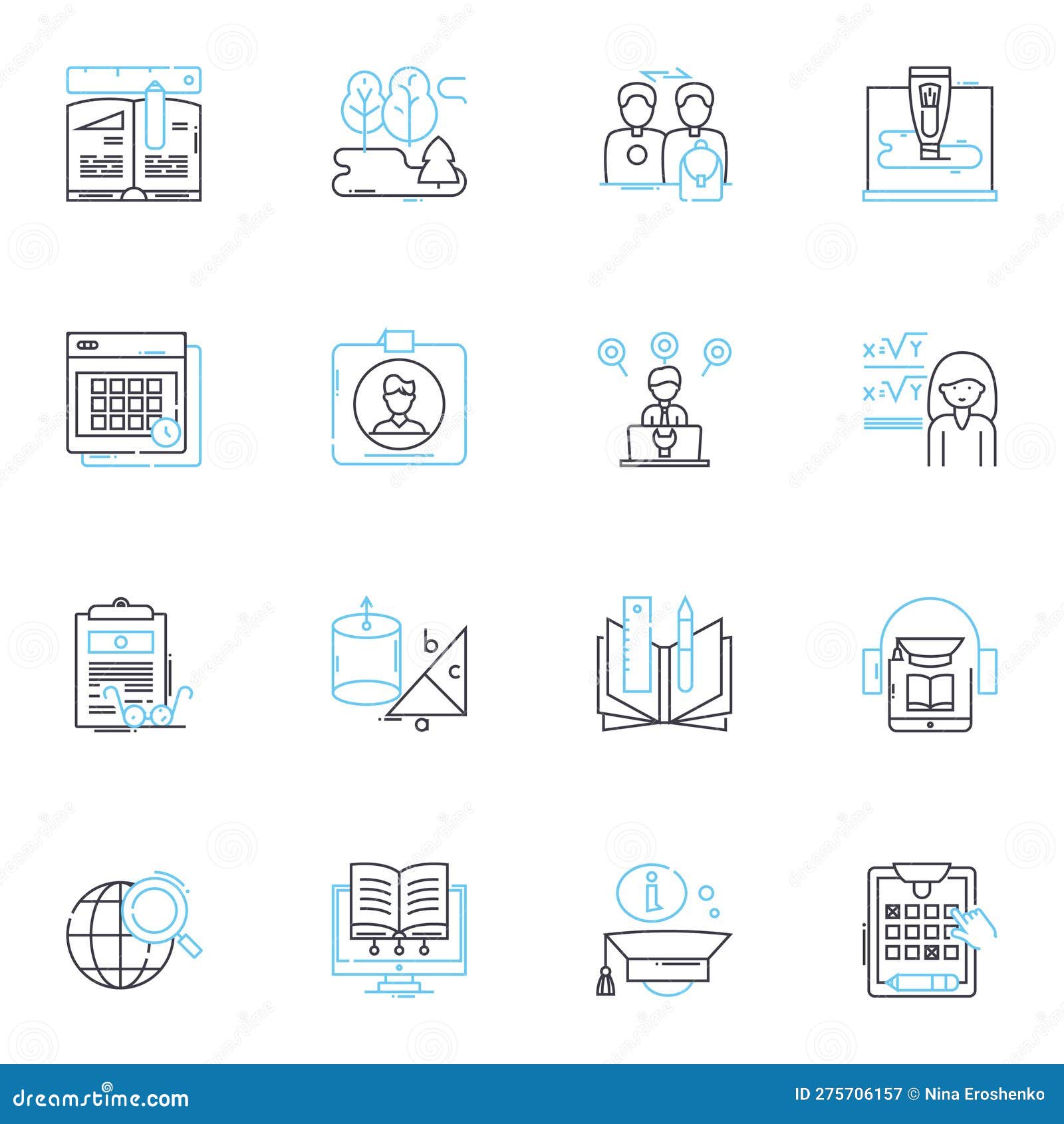 Training Compnts Linear Icons Set. Instruction, Practice, Education ... Training Compnts Linear Icons Set. Instruction, Practice, Education ...