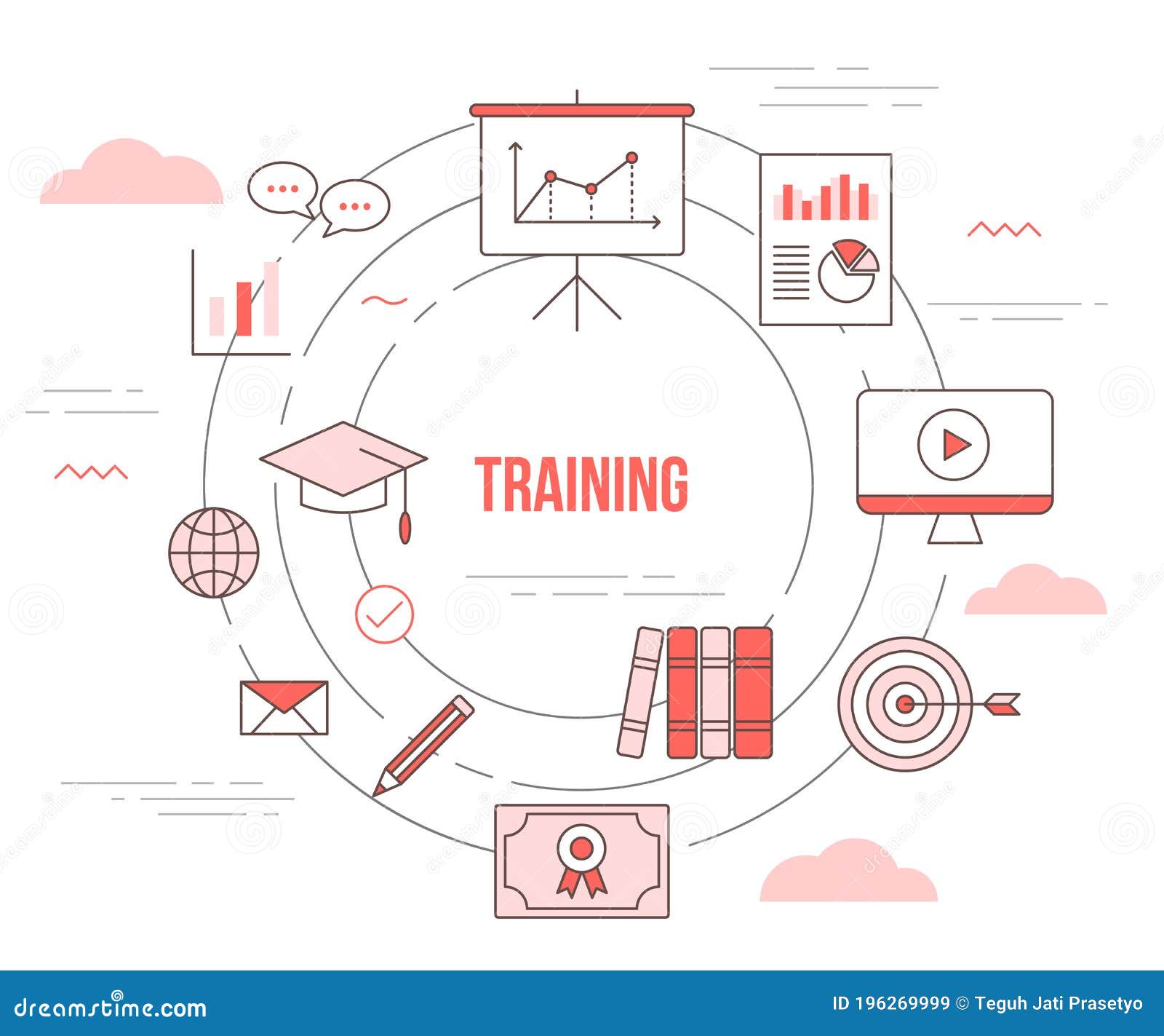 Training Concept with Icon Set Template Banner with Modern Orange Color ...