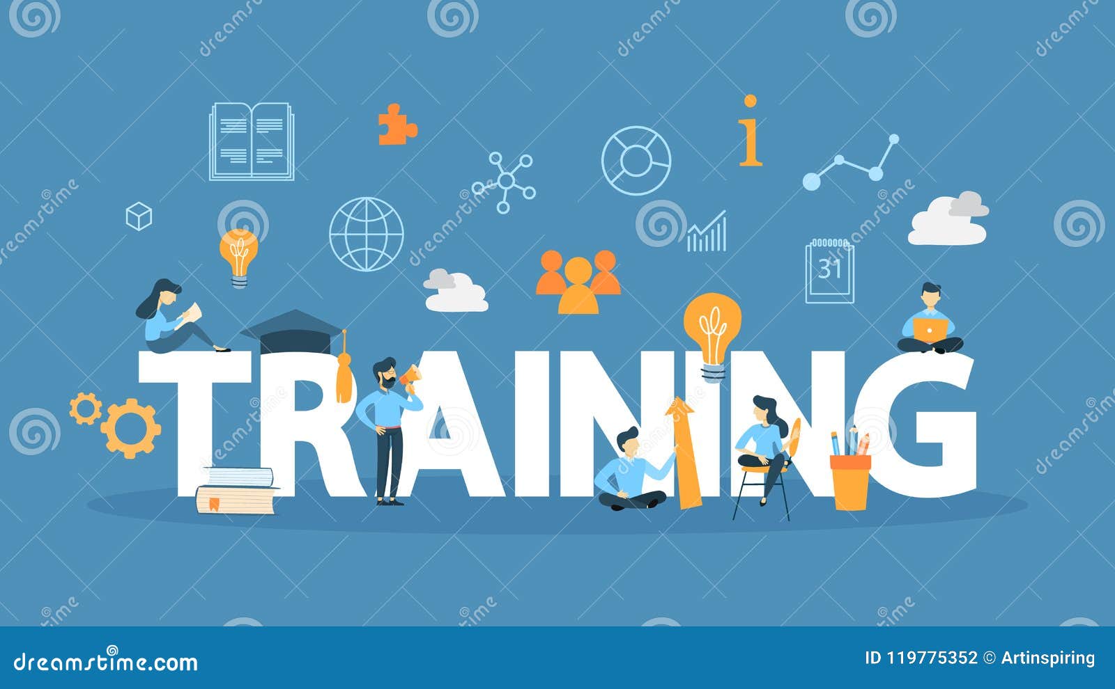 Training Concept Illustration. Stock Vector - Illustration of flat ...