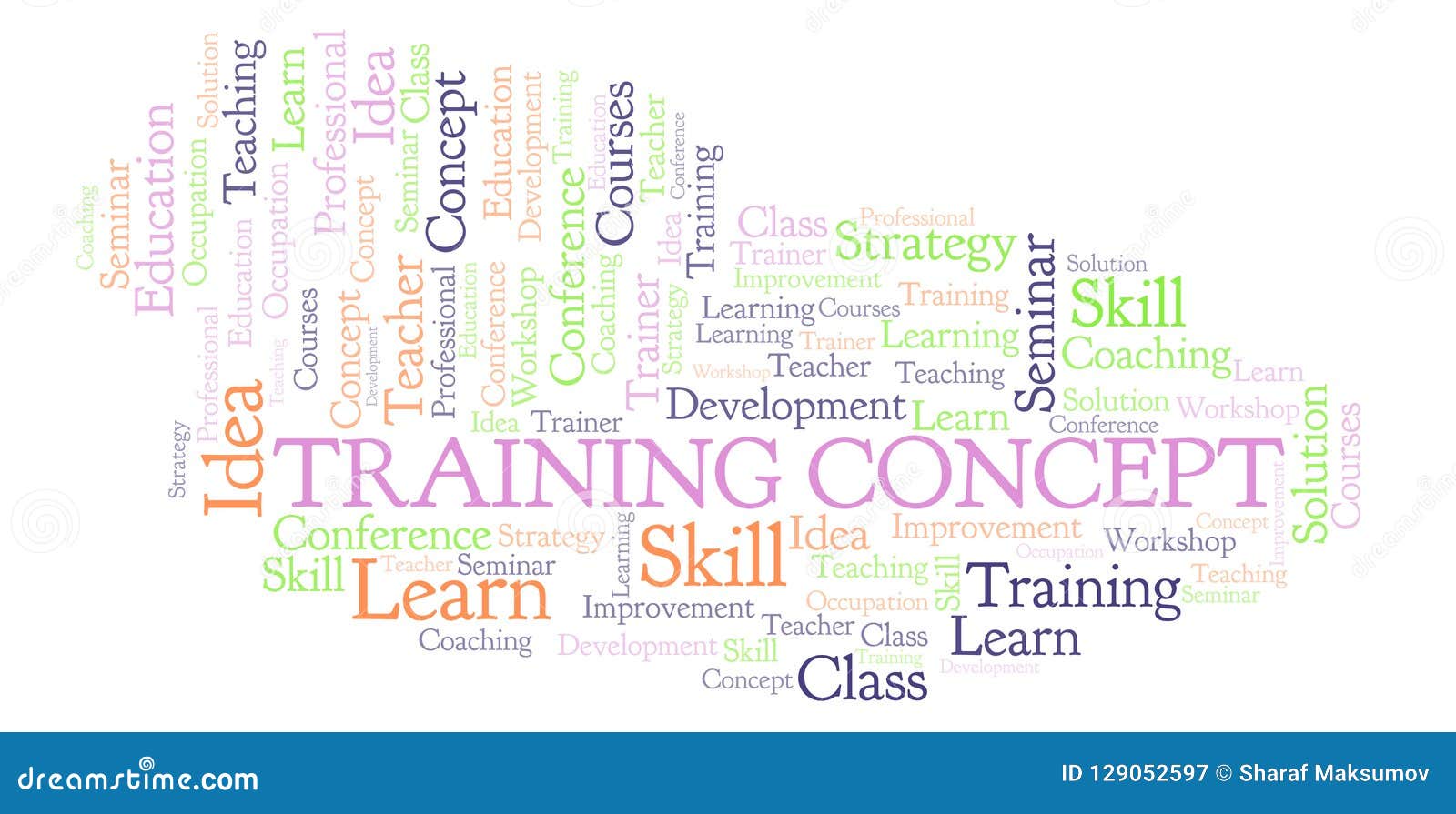 Training Concept Word Cloud. Stock Illustration - Illustration of print ...