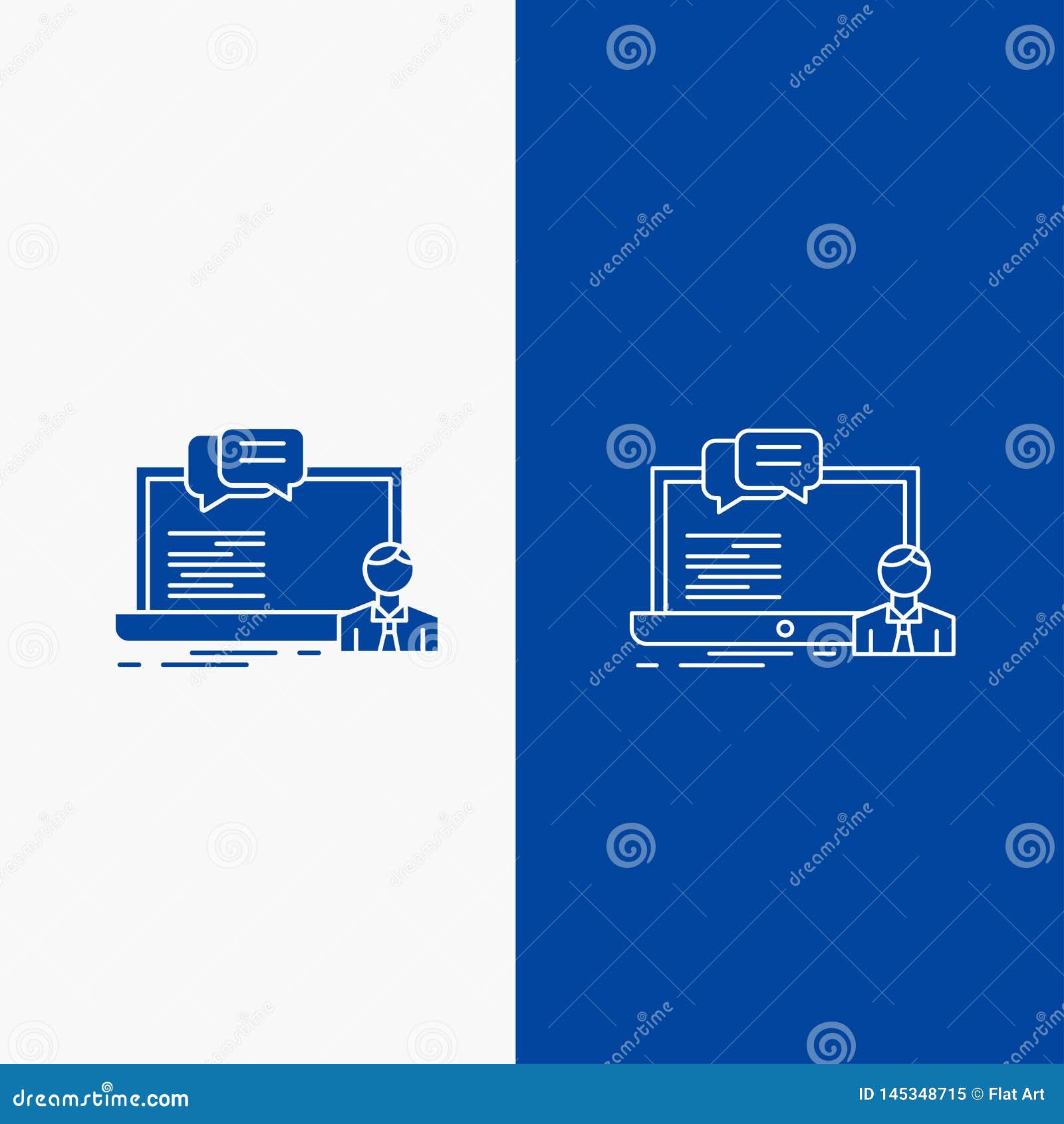 Training, Course, Online, Computer, Chat Line and Glyph Web Button in ...