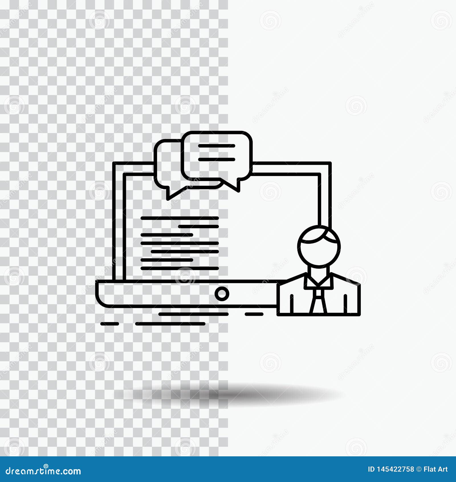 Training, Course, Online, Computer, Chat Line Icon on Transparent ...