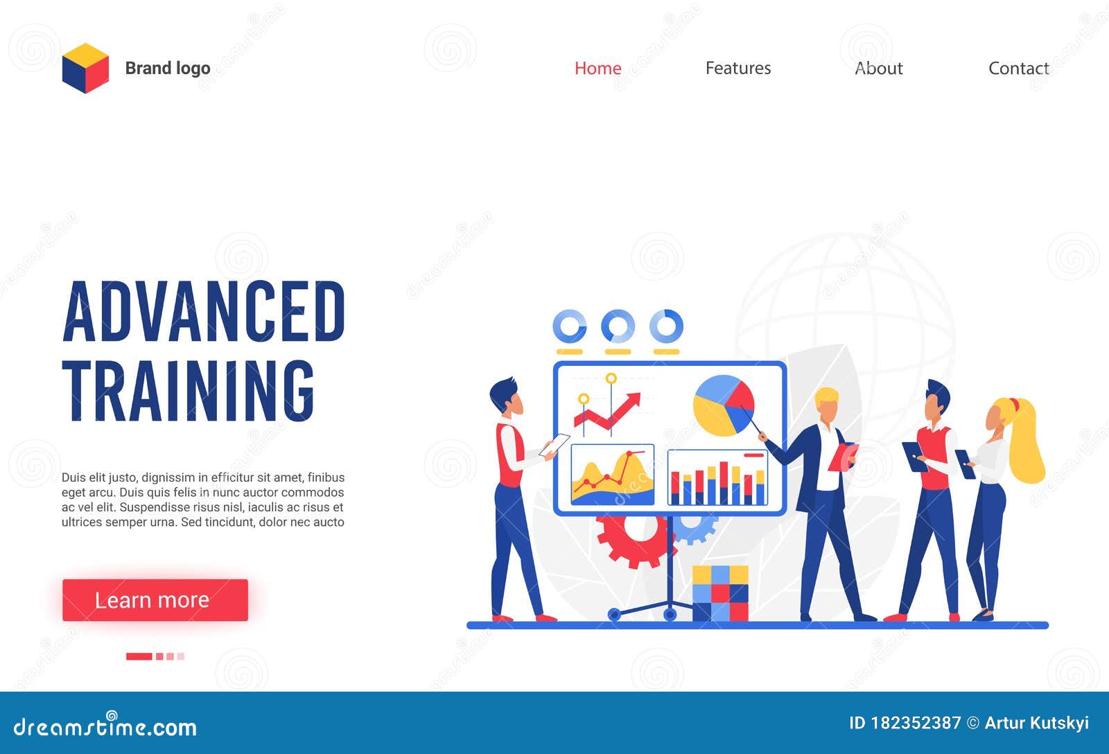 Training Course Vector Illustration, Website Interface Creative Design ...