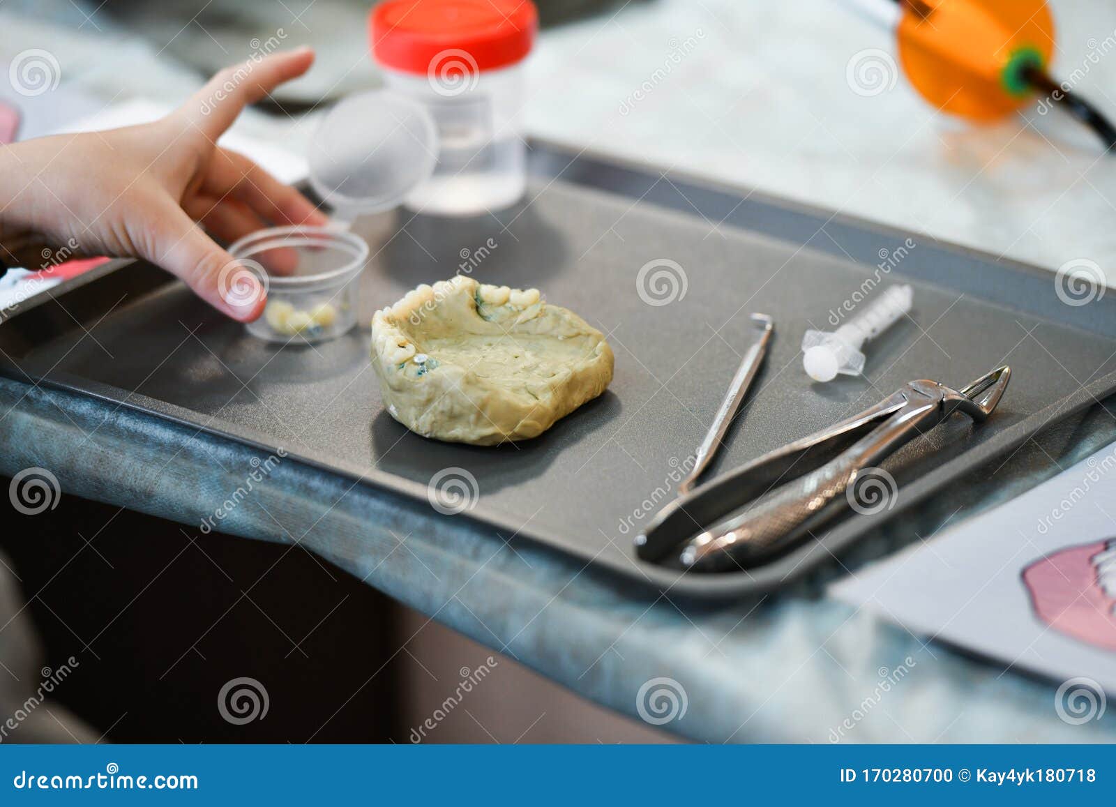 Training with a Denture. Training Class in Dentistry. Children and a ...