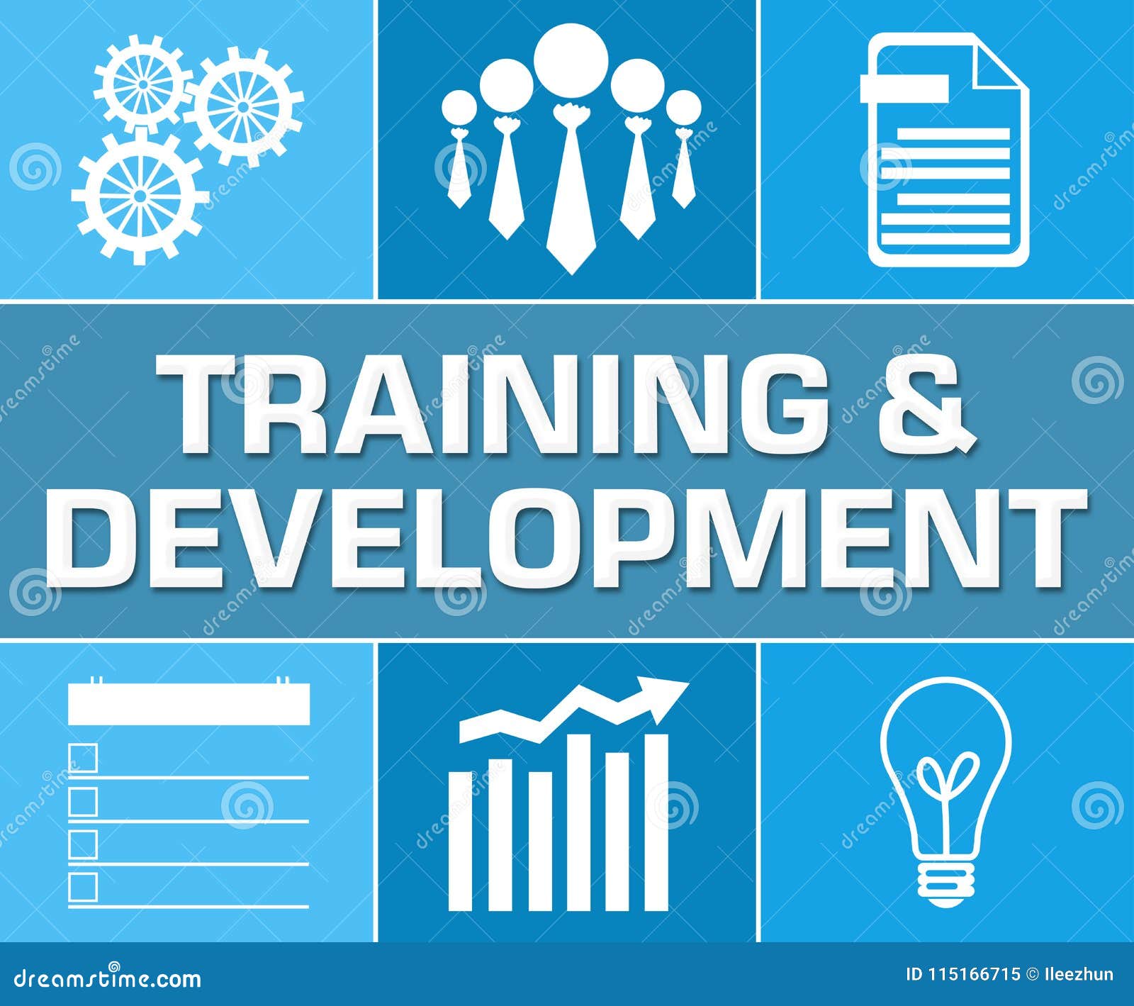 Training and Development Business Symbol Blue Grid Stock Illustration ...