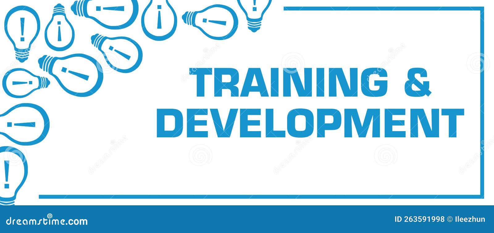 Training and Development Blue Bulbs Corner Horizontal Stock ...