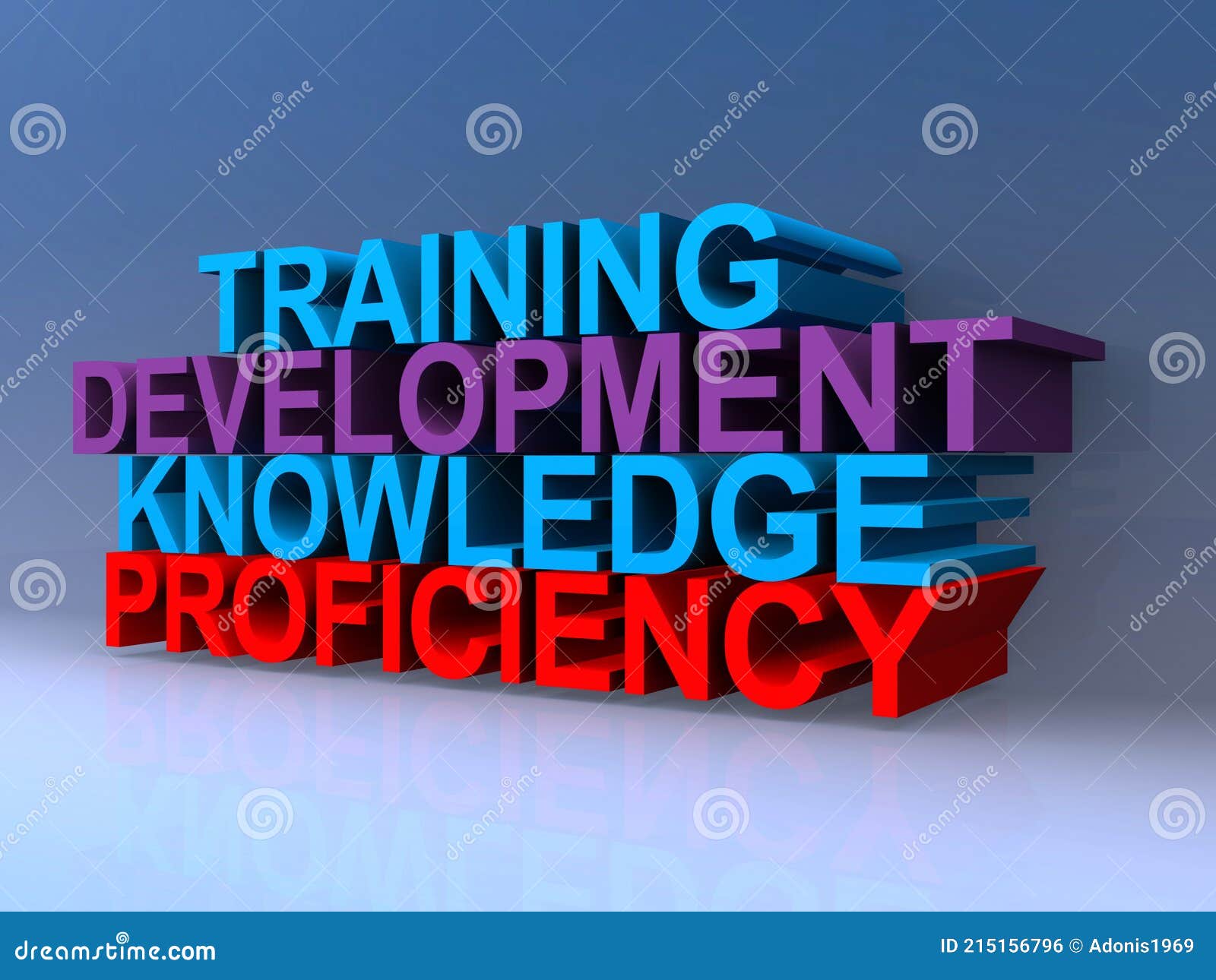 Training Development Knowledge Proficiency on Blue Stock Illustration ...
